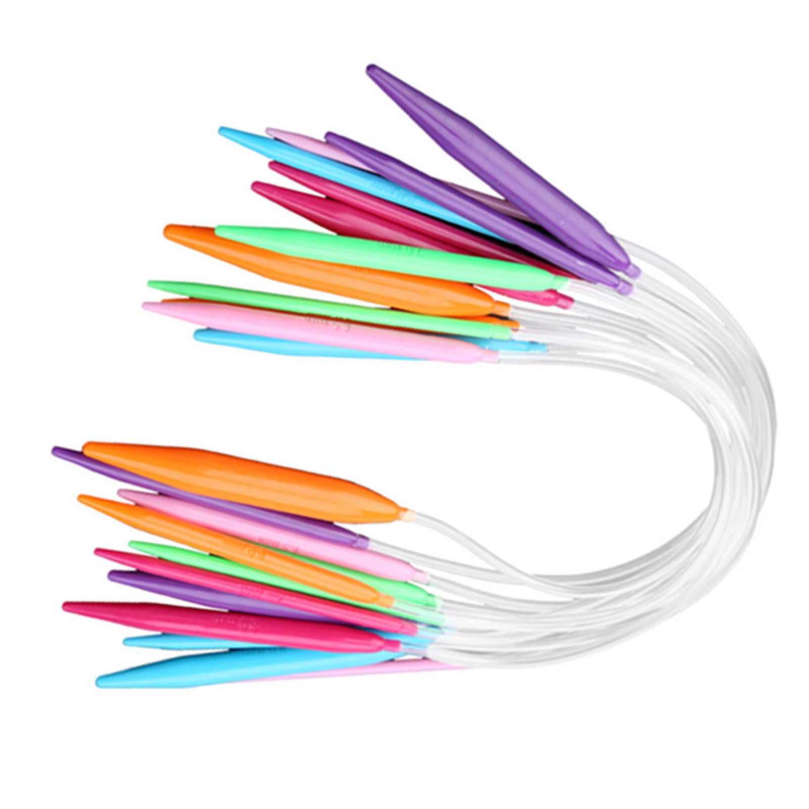 Multicolor Plastic Circular Tube Knitting Needles Kit Sweater Needle ...
