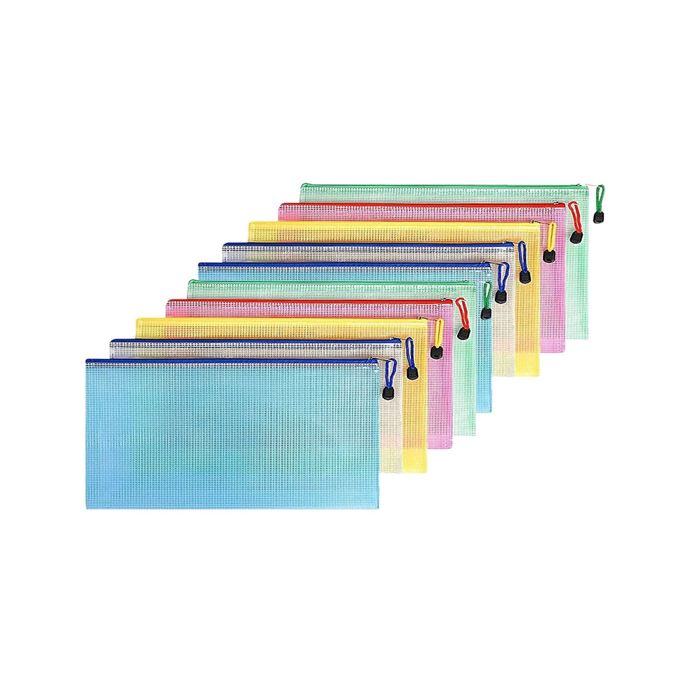 Multicolor Plastic Organization Bags For Office Use, Zipper File Bags ...