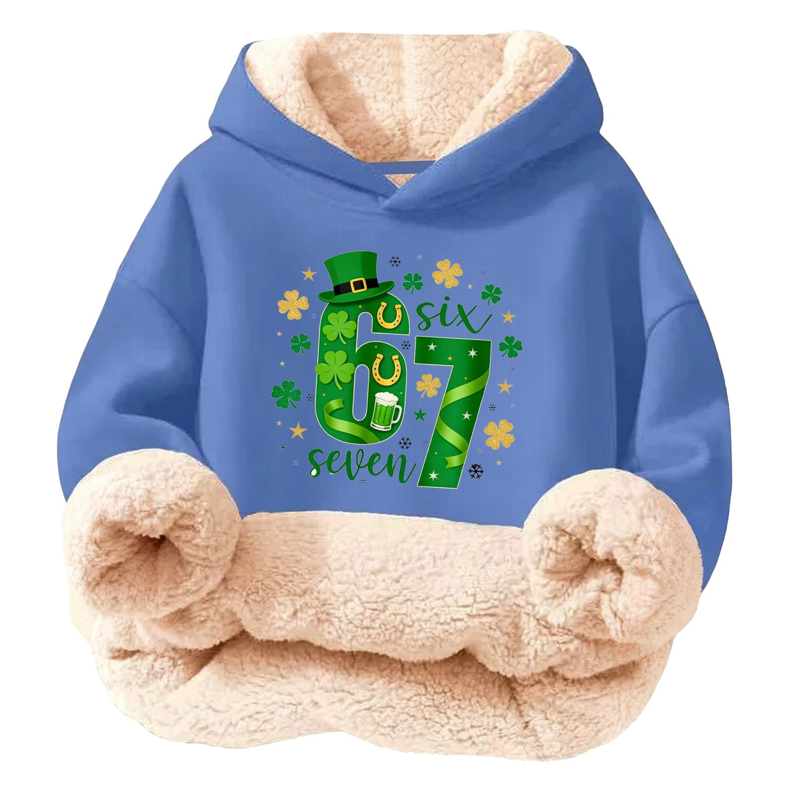Multicolor Printed Kid Hoodie Sherpa Hoodie Pullover Heavyweight ...