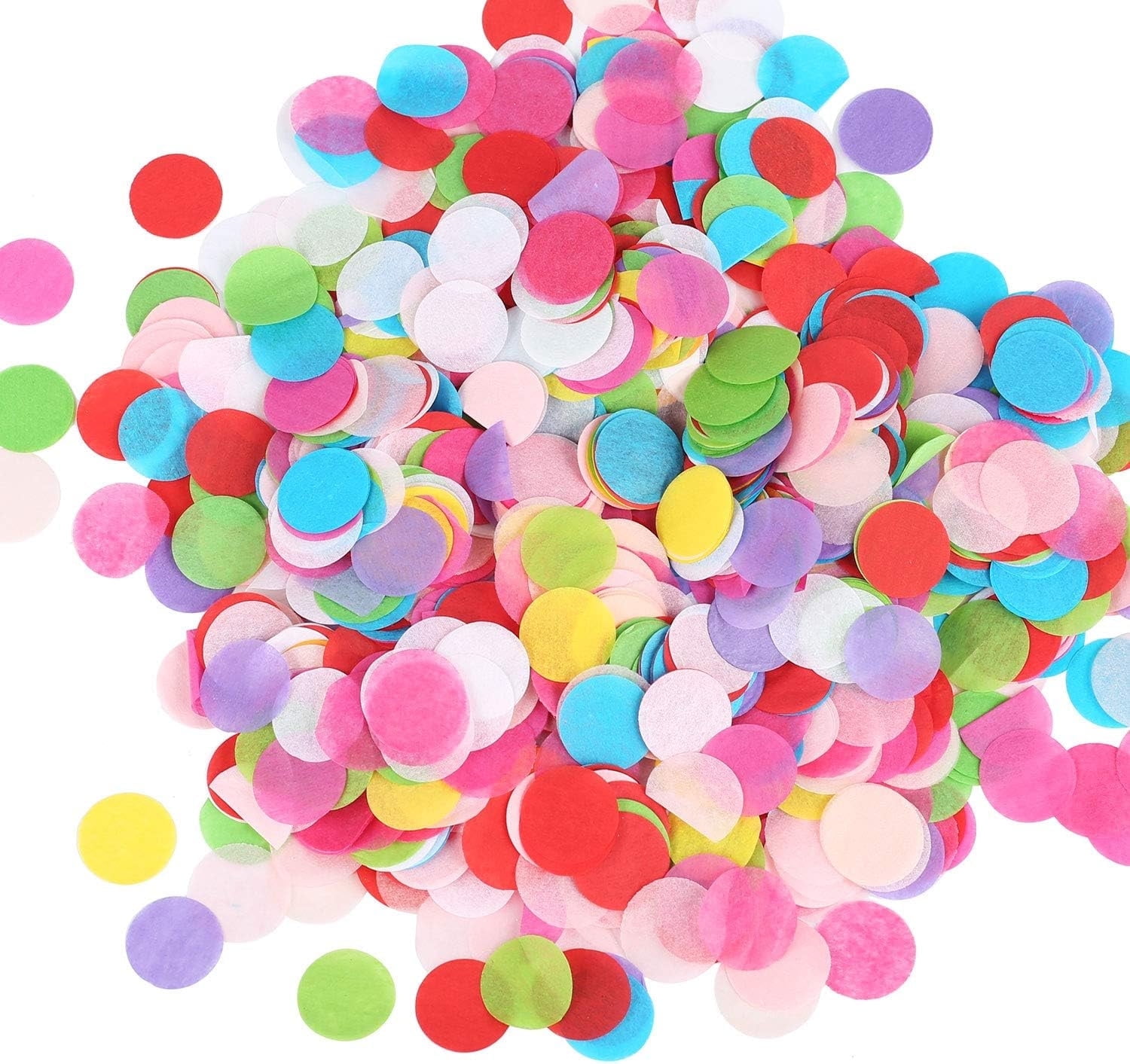 Multicolor Round Tissue Confetti,Bexikou 1 Inch 3.5 Ounces Tissue Paper ...