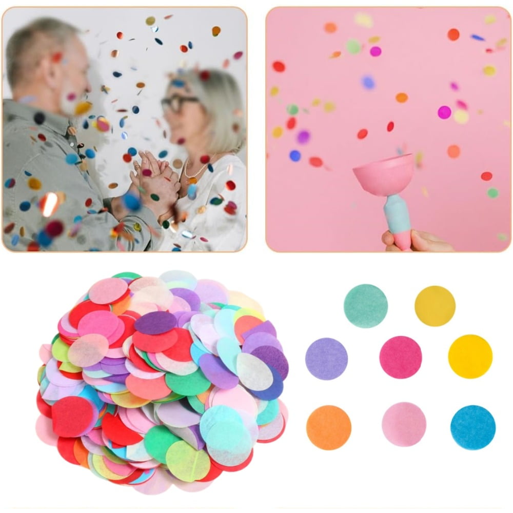 Multicolor Round Tissue Confetti with Gold Foil Circles, 1 Inch ...