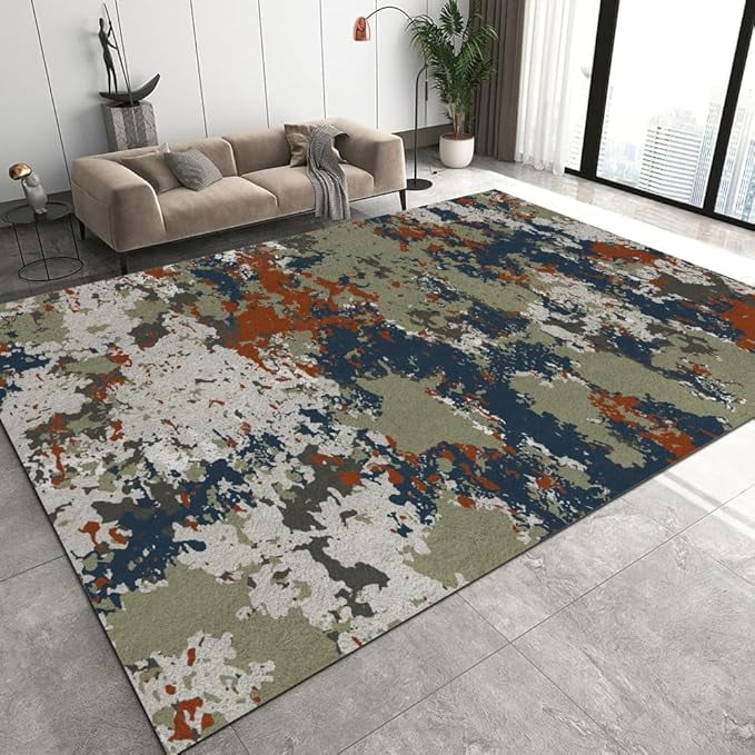 Multicolor Rusty Texture Design Area Rug, Abstract Aesthetic Art Design ...