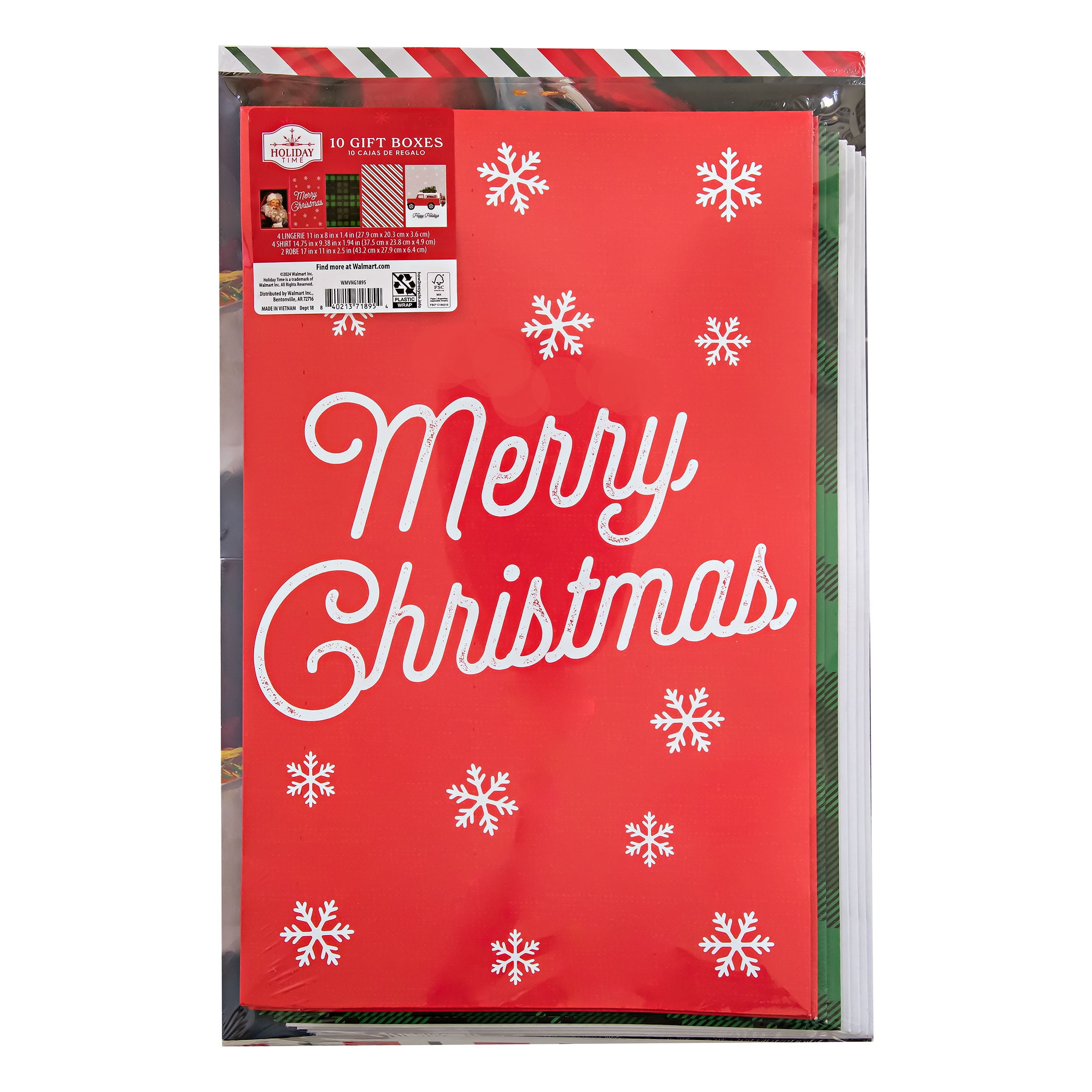 Holiday Time Gift Boxes in Gift Wrap Supplies - Walmart.com