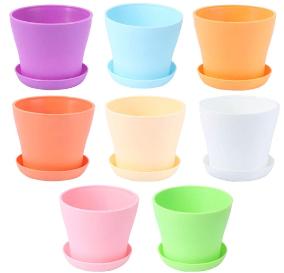 Plastic Small Flower Plant Pots,Multicolor Seedling Nursery Pots 8 Pcs ...