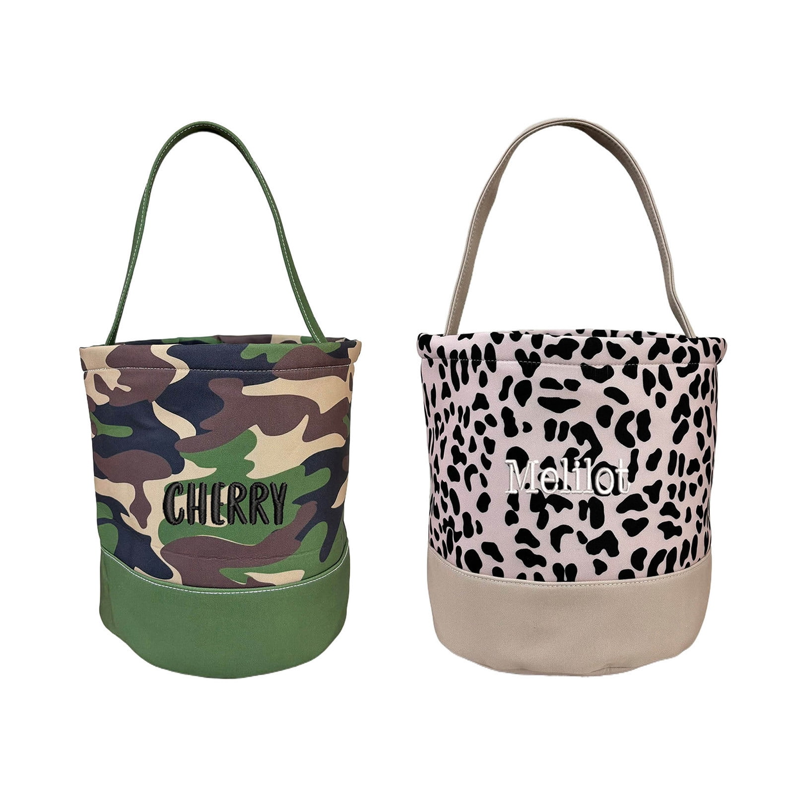 Multicolor Set Of 2 Easter Baskets With Custom Embroidered English Name ...