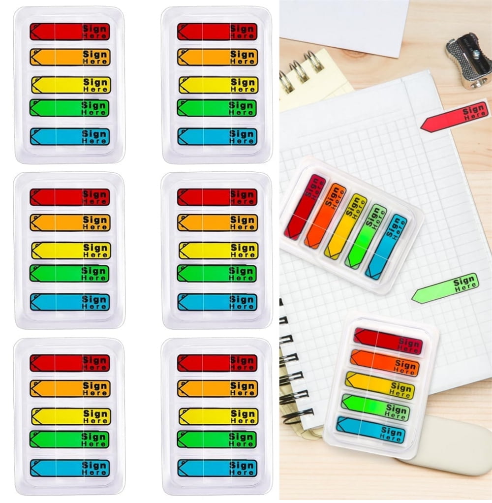Multicolor Sign Here Labels,Quick-Drying Writable Sticky Notes,Sign ...