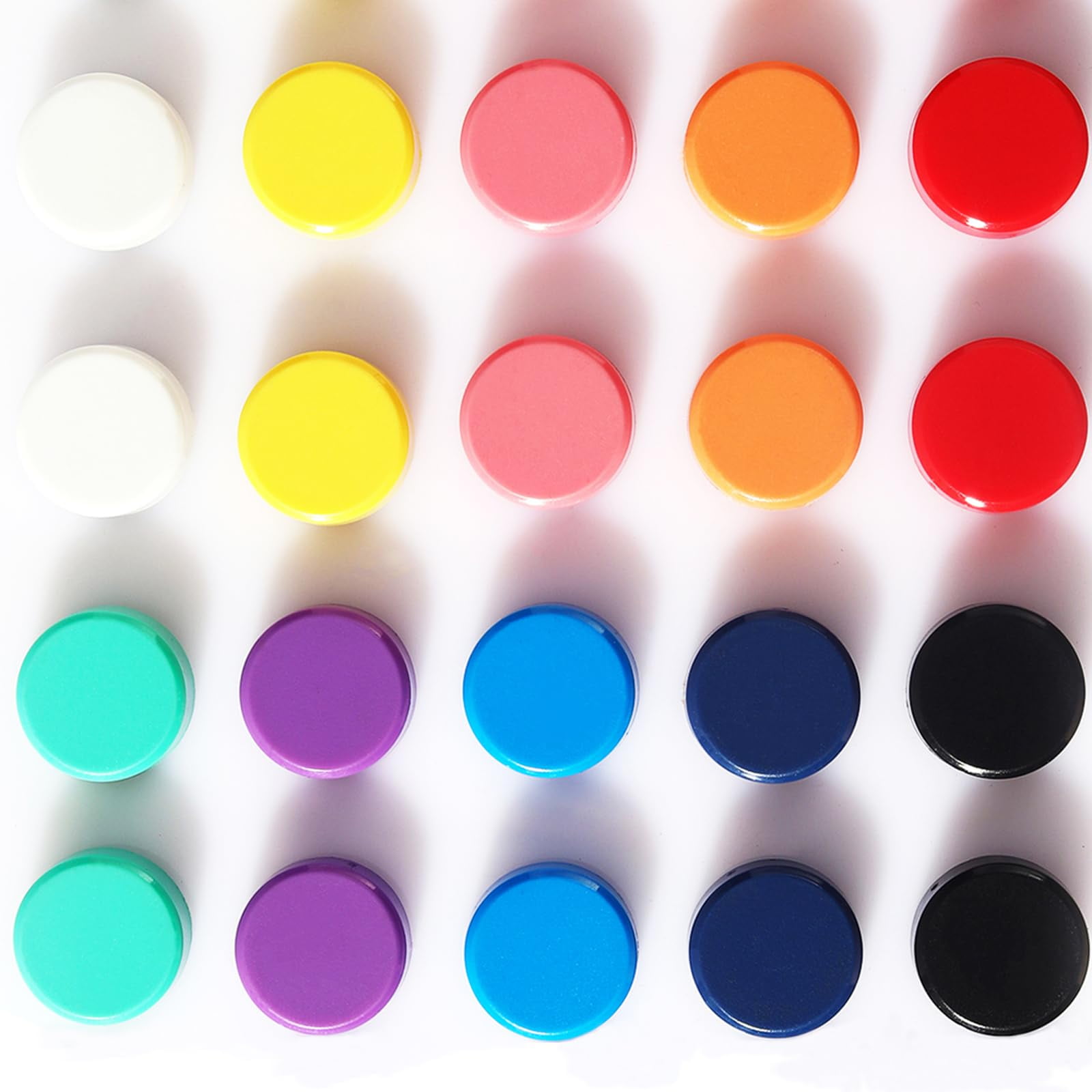 Multicolor Small Magnets, 20 Pack Strong Round Fridge Magnets for ...