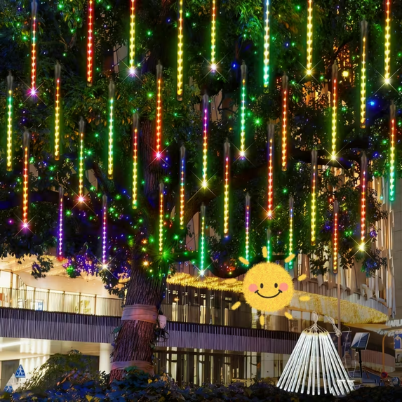 Multicolor Solar Meteor Shower Light Outdoor, Waterproof Christmas ...