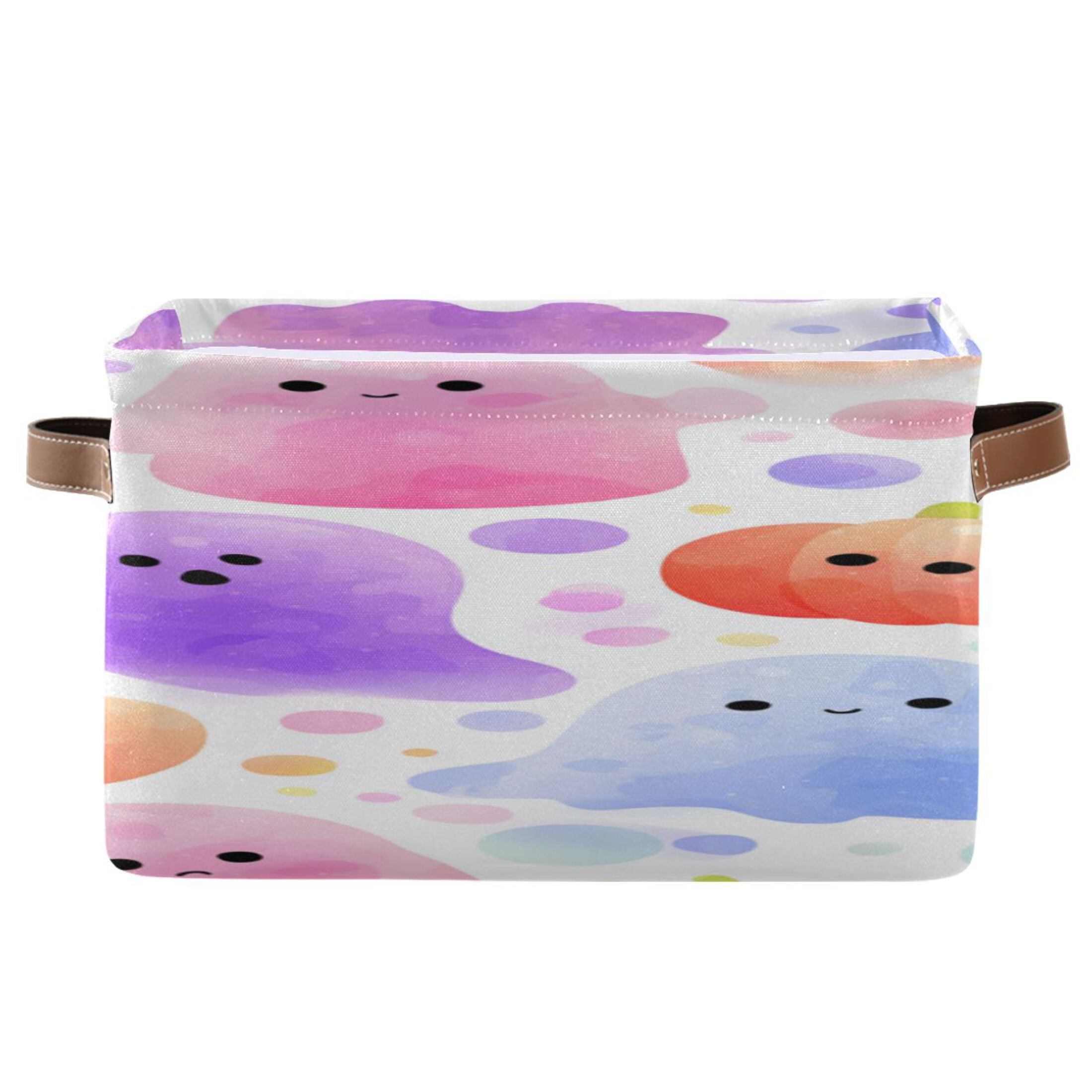 Multicolor Specter Halloween Watercolor Pumpkin Dots Square Storage ...