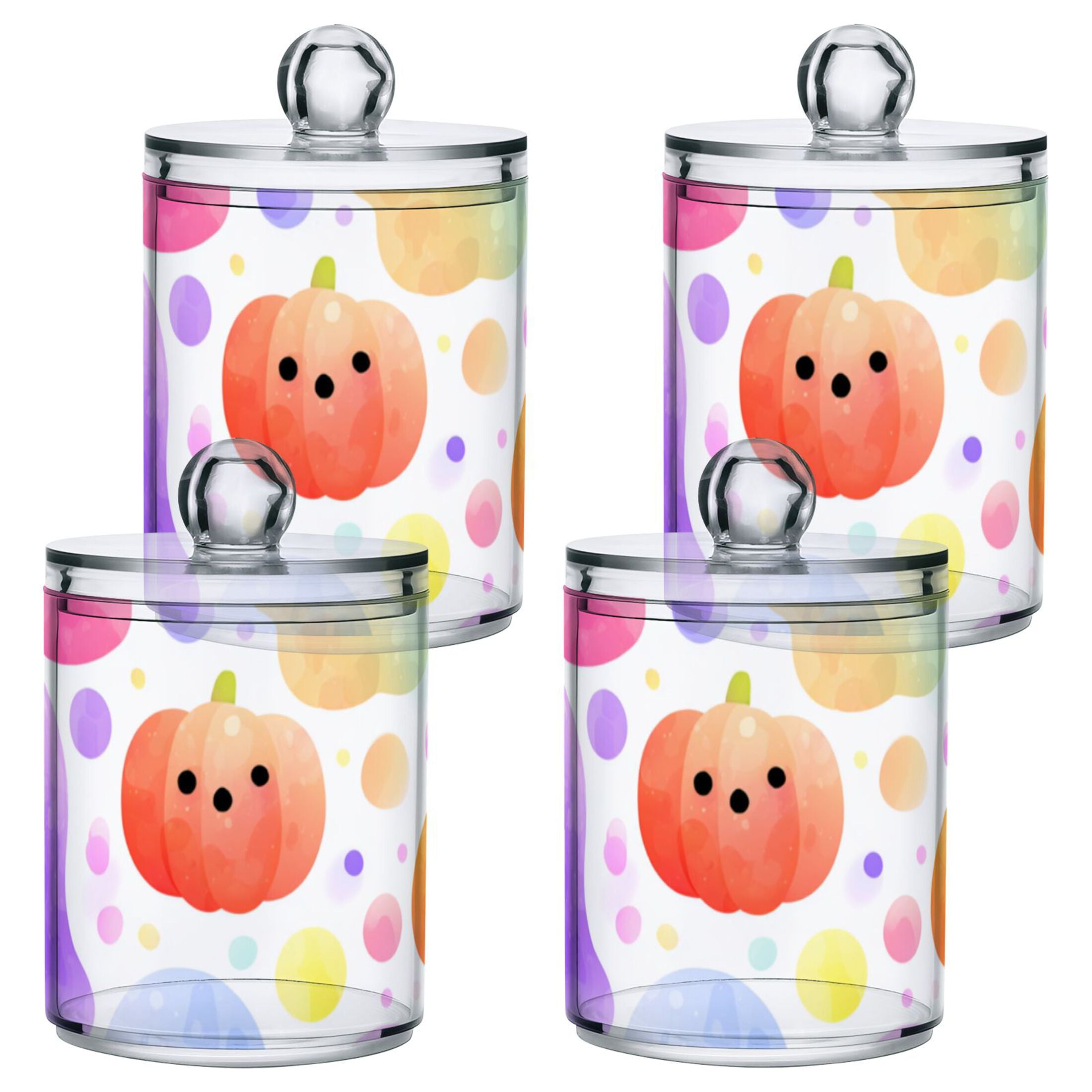 Multicolor Specter Halloween Watercolor Pumpkin Dots Translucent ...