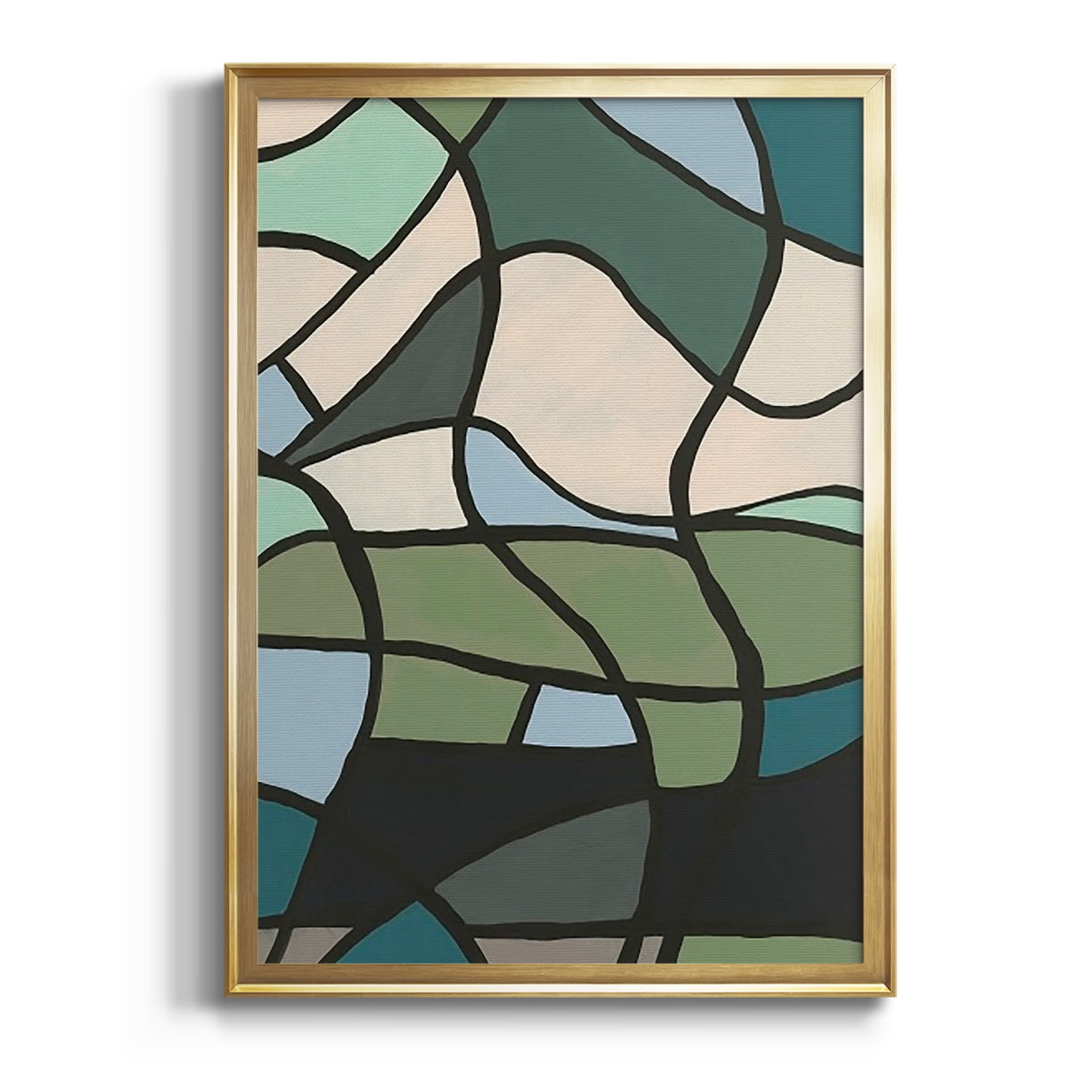 Wexford Home Multicolor Stained Glass II Framed Print in Gold, Black ...