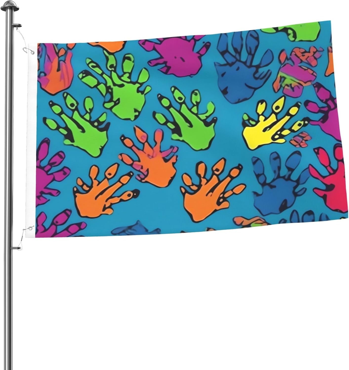 Multicolor claw pattern Garden Flags Holiday Banner with Brass Grommets ...