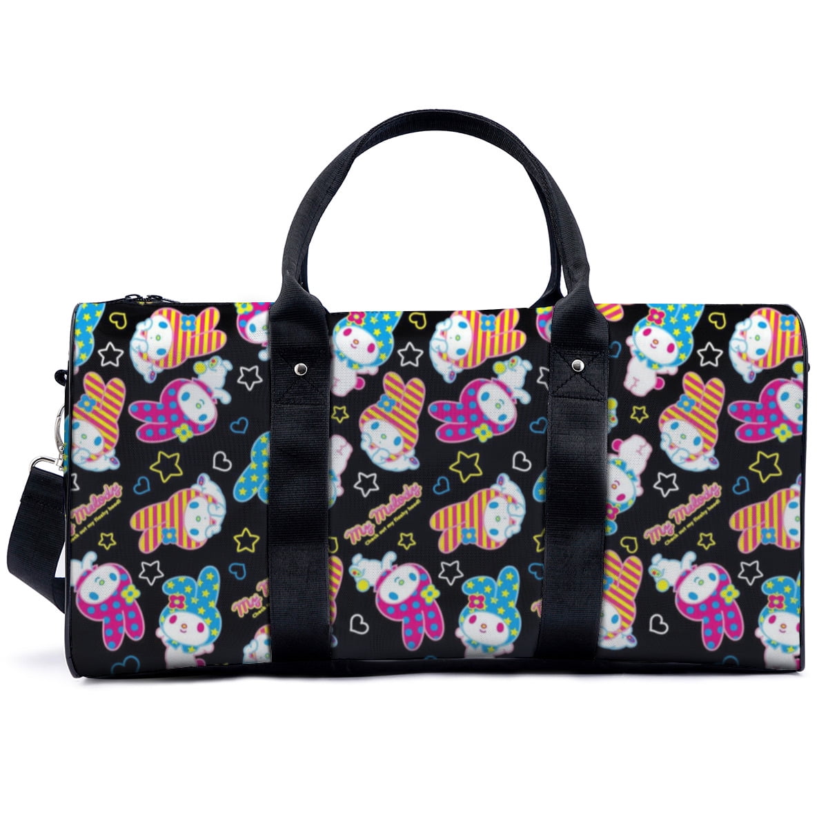 Multicolor kitty Cartoon Travel Luggage Bag with Shoulder Strap Tote ...