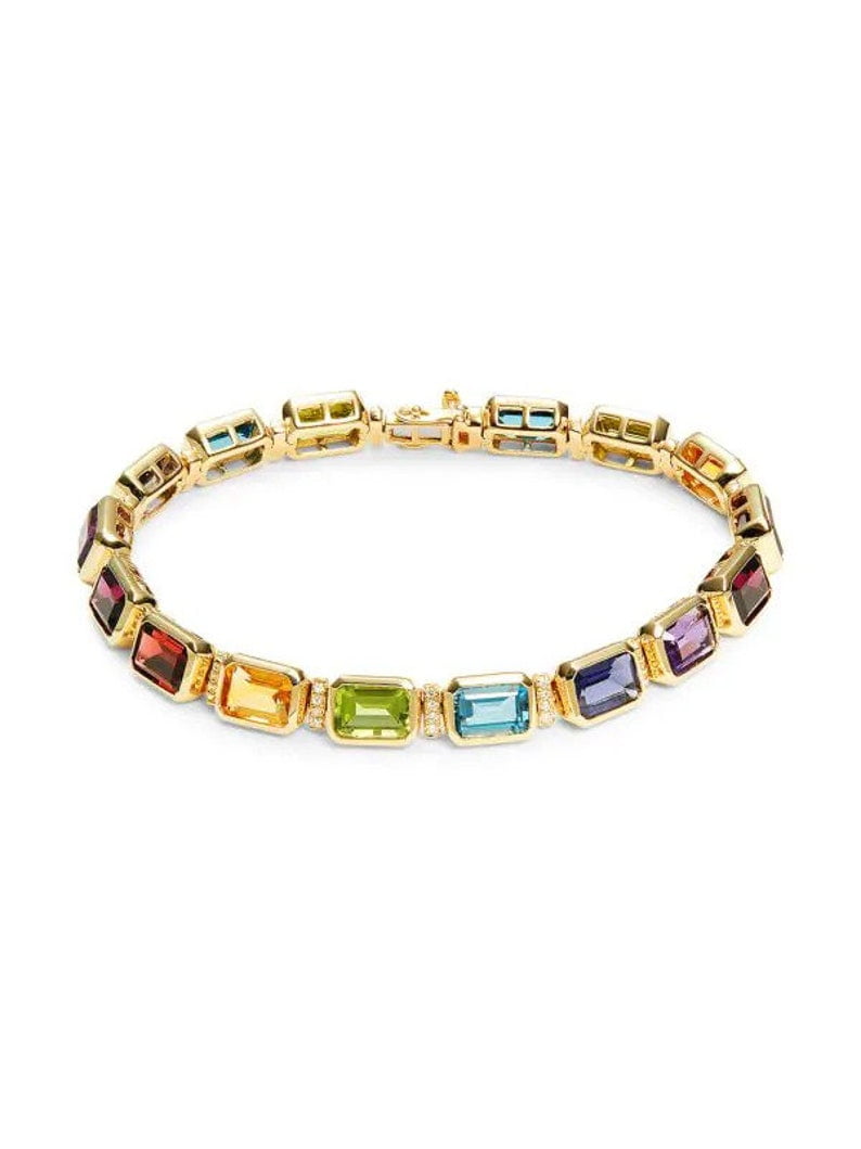 Multicolor tennis bracelet Dainty Tennis Bracelet ,multi stone tennis ...