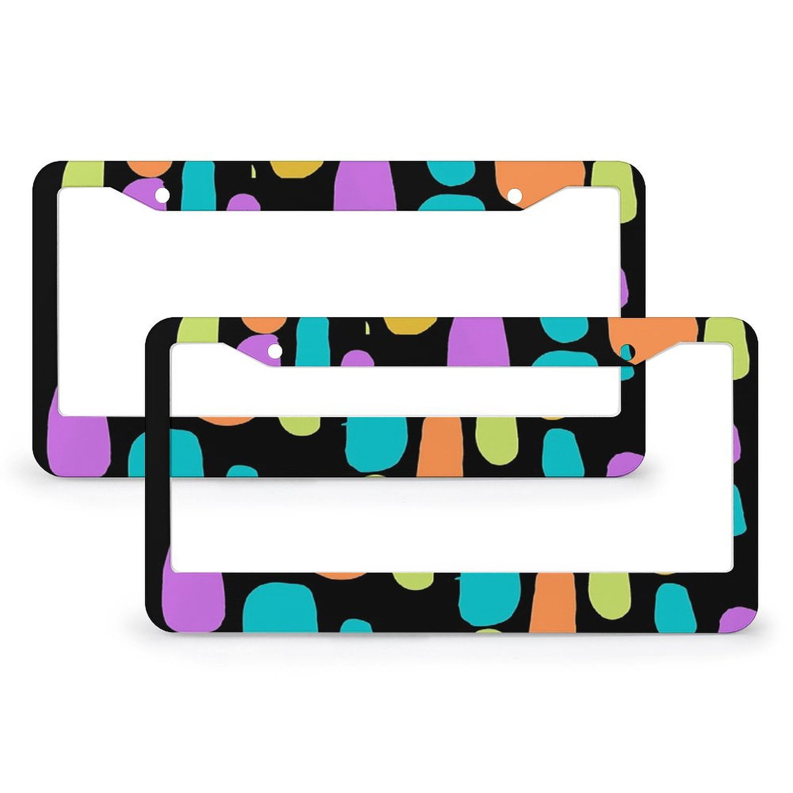 Multicolored Abstract License Plate Frame 2 Pack For Women/Men ...