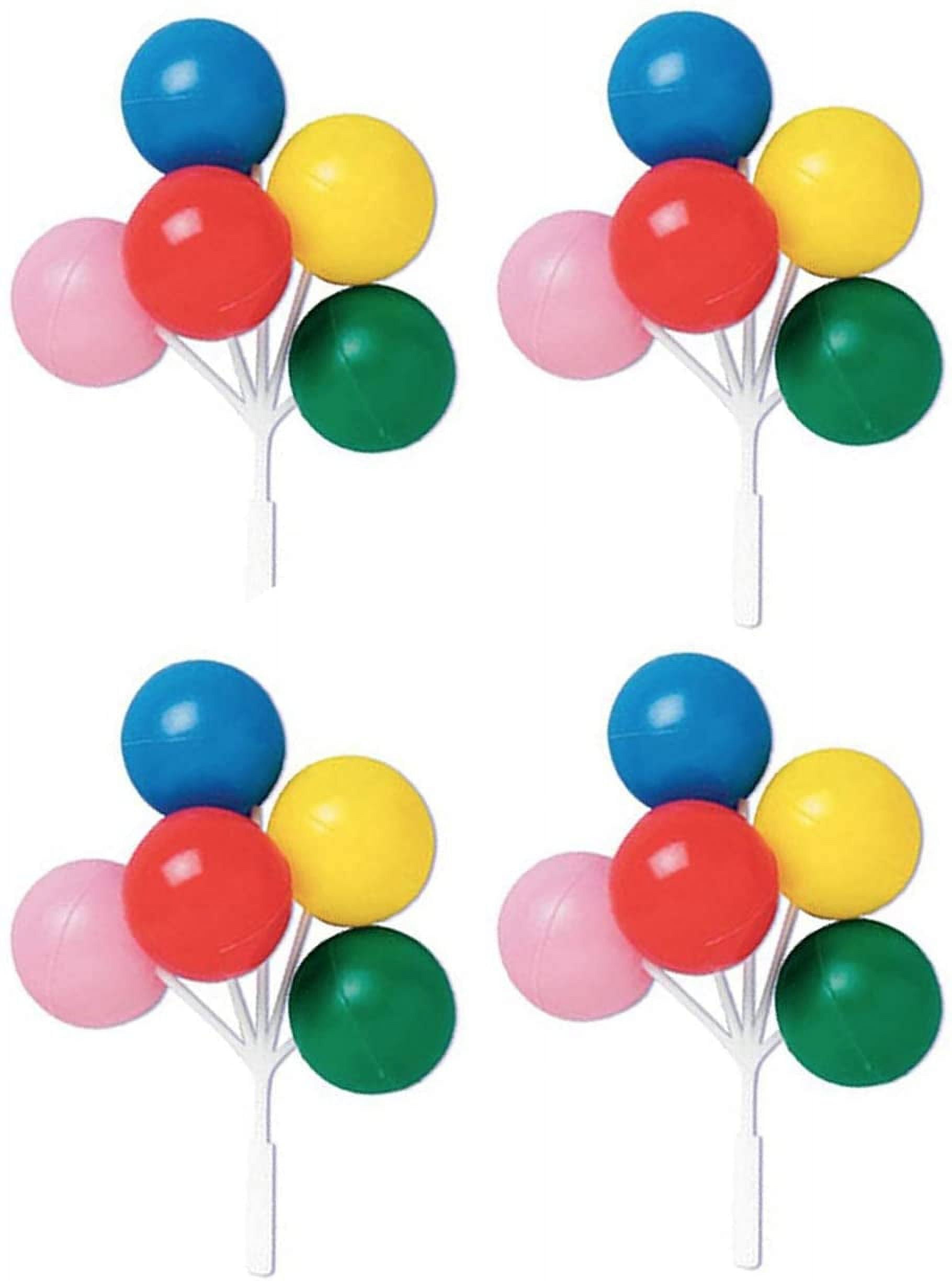 Multicolored Balloon Cluster Cake Cupcake Topper, Reusable Plastic ...