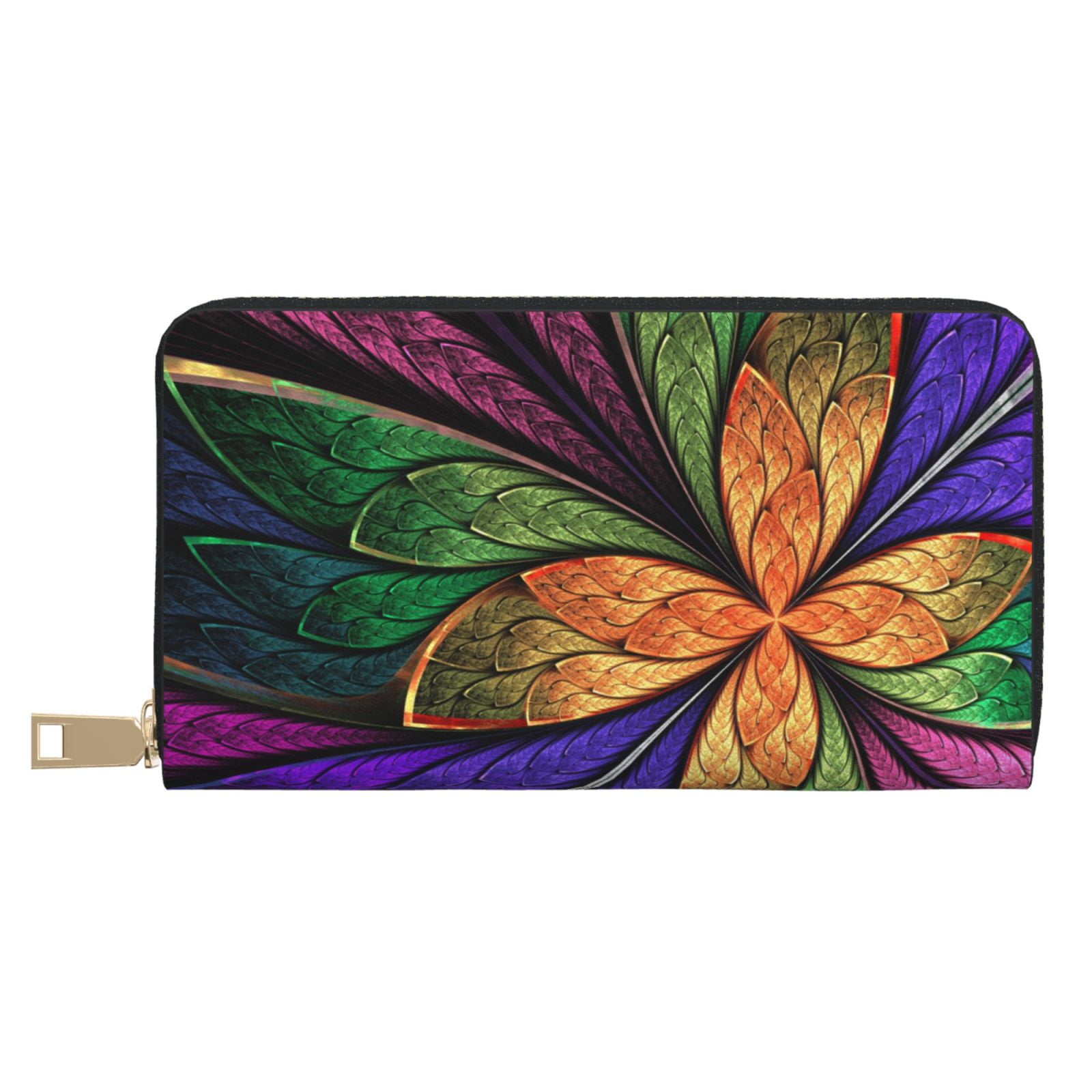 Multicolored Beautiful Flower1 Wallet Women, Leather Bifold Multi Card ...