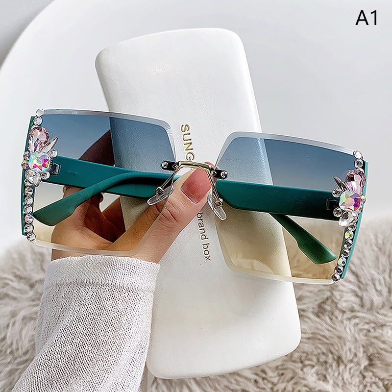 Multicolored Glasses Sun Glasses Luxury Diamond Glasses Effect Lady ...
