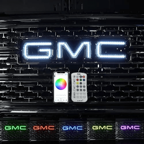 Multicolored LED Logo to fit GMC Front Emblem - Illuminated Truck Logos ...