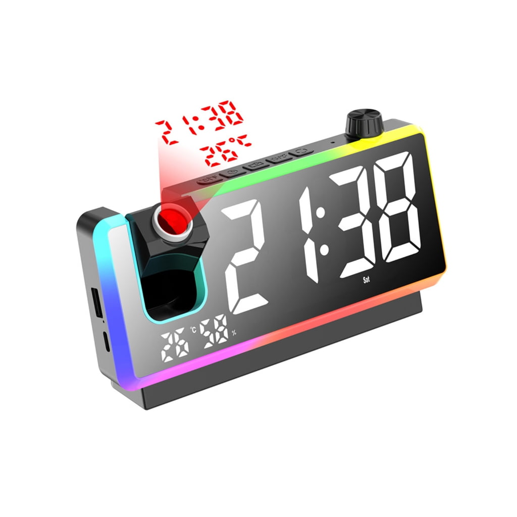 Multicolored LED Projection Clock With Change Viewing Corner Double ...
