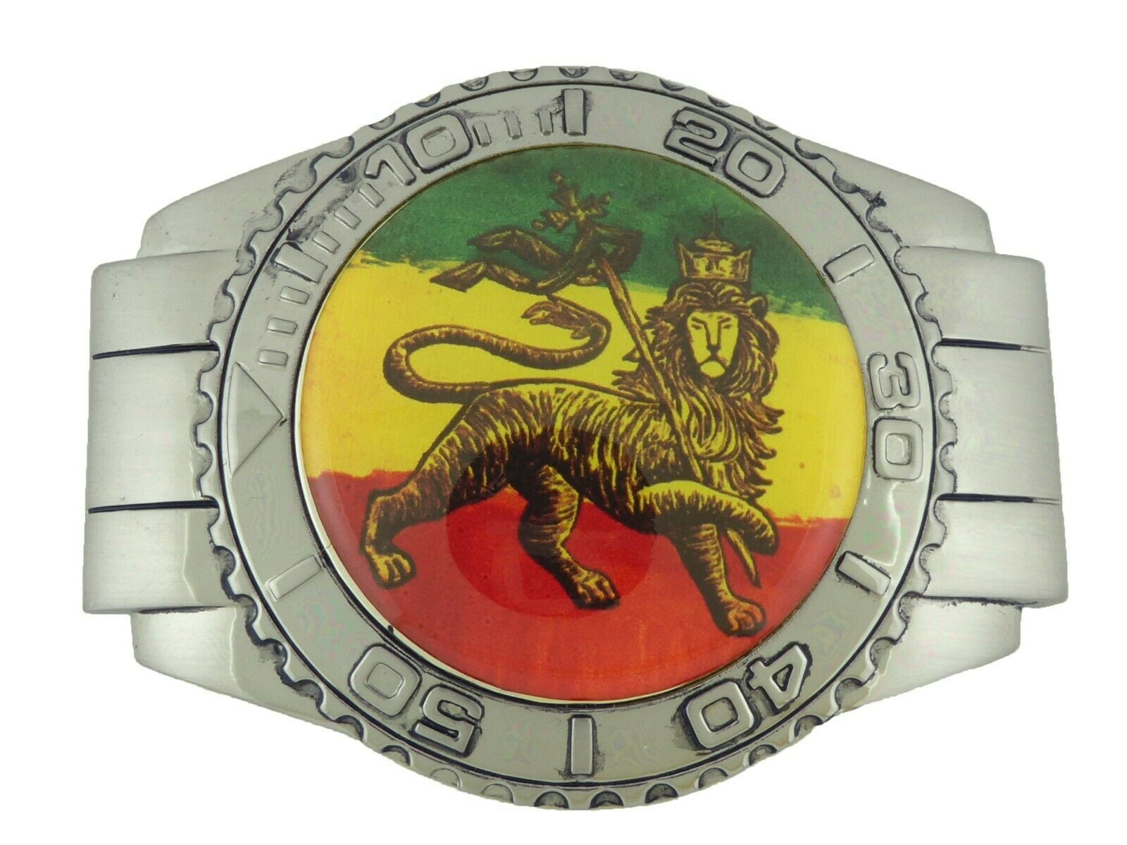 Multicolored Lion of Judah Flag Belt Buckle Jumbo Reggae Culture ...