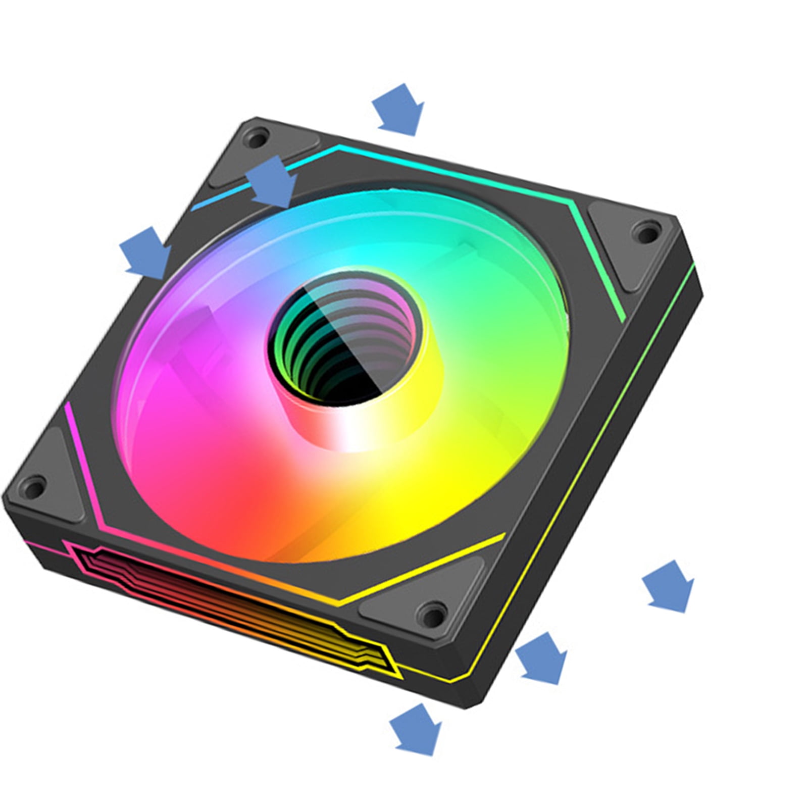 Multicolored PC Case Fan 120mm ARGB Fan 4Pin PWM Fan Computer Case ...