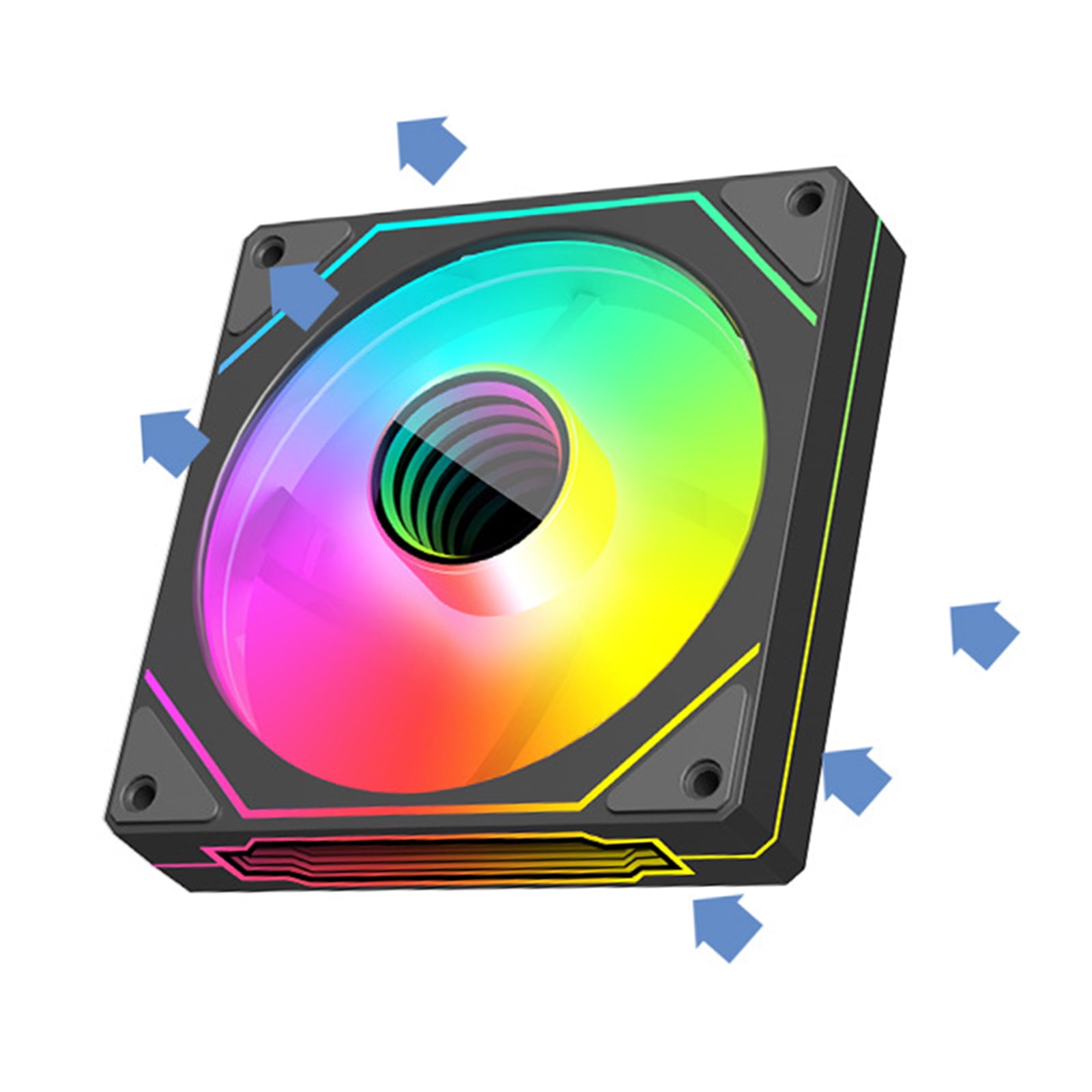 Multicolored PC Case Fan 120mm ARGB Fan 4Pin PWM Fan Computer Case ...