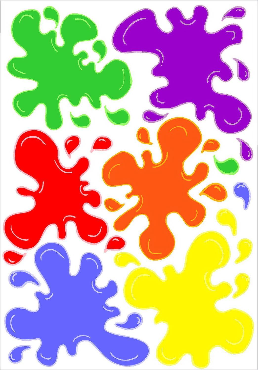 Multicolored Paint Splat Wall Decals / Paintball Splatter Wall Stickers ...