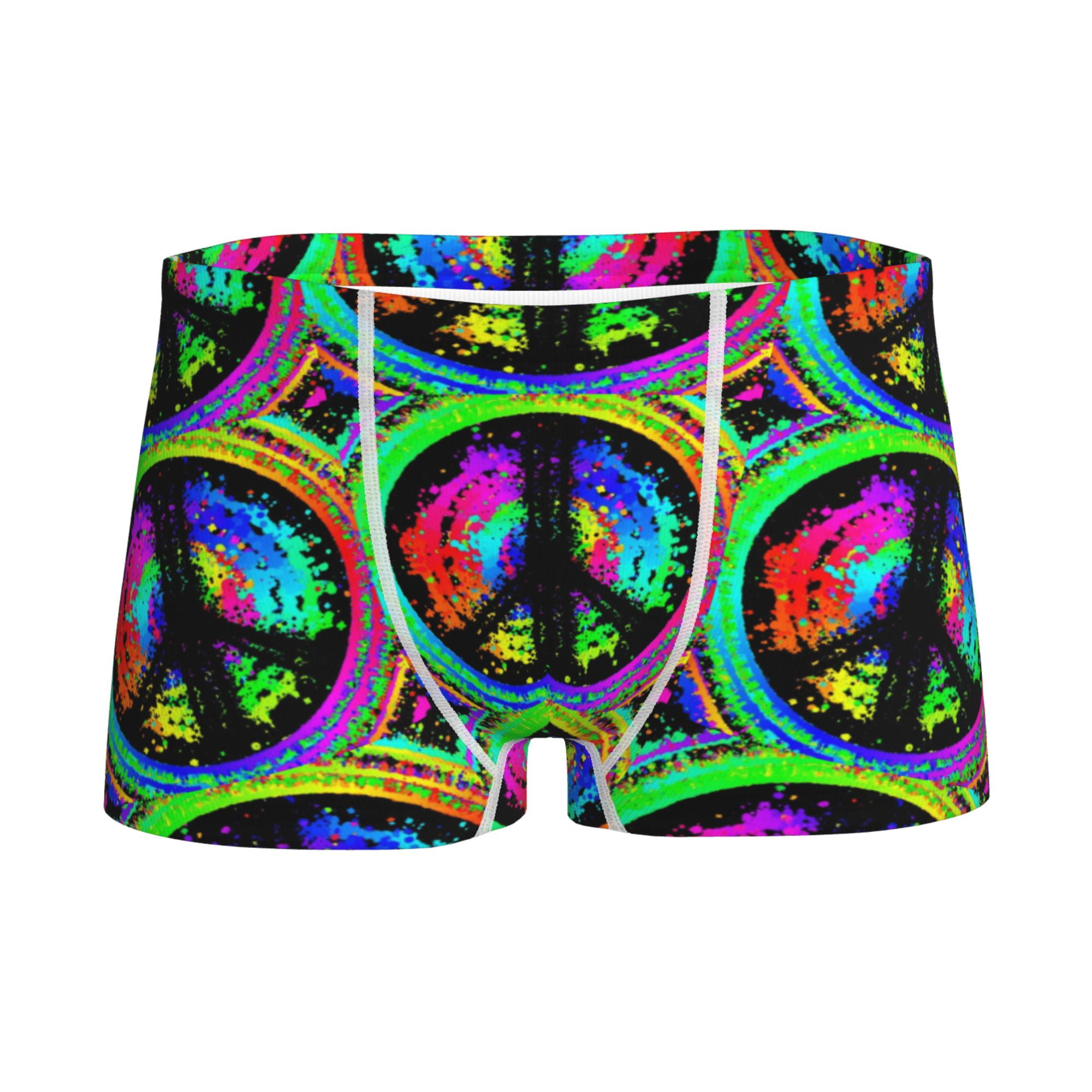 Multicolored Peace Sign Boys'100% Cotton Boxer Brief Soft Moisture ...