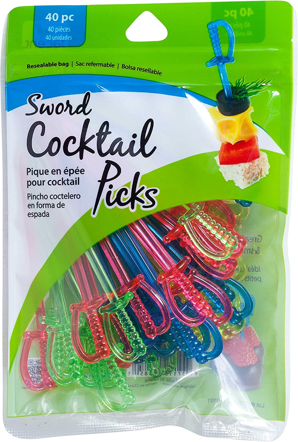 Multicolored Plastic Sword Appetizer Cocktail Picks, 40 Count per Pack ...