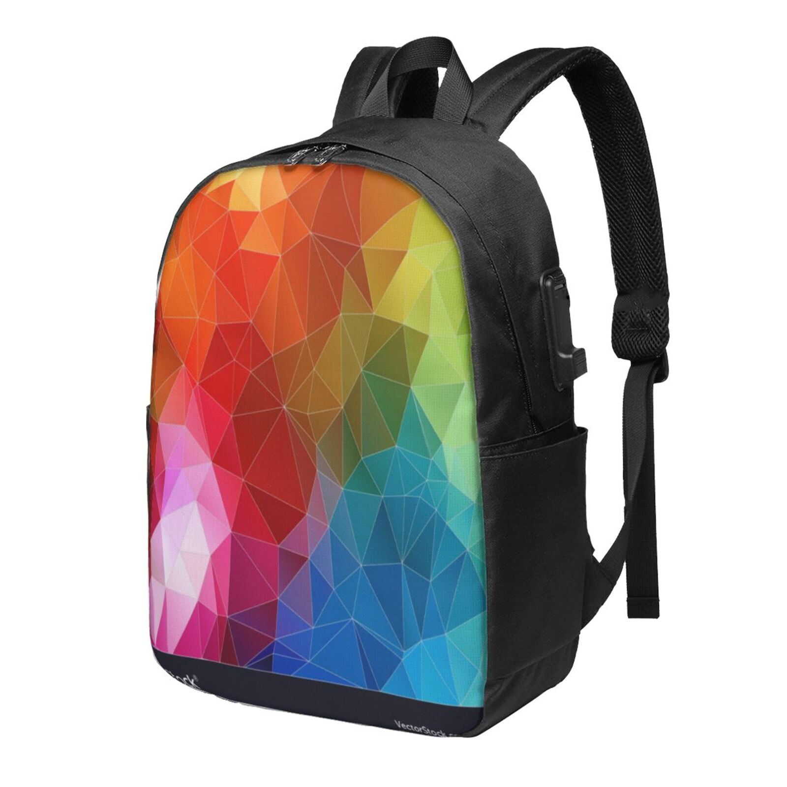 Multicolored Polygons Backpack Fashion Travel Backpack Laptop Backpack ...