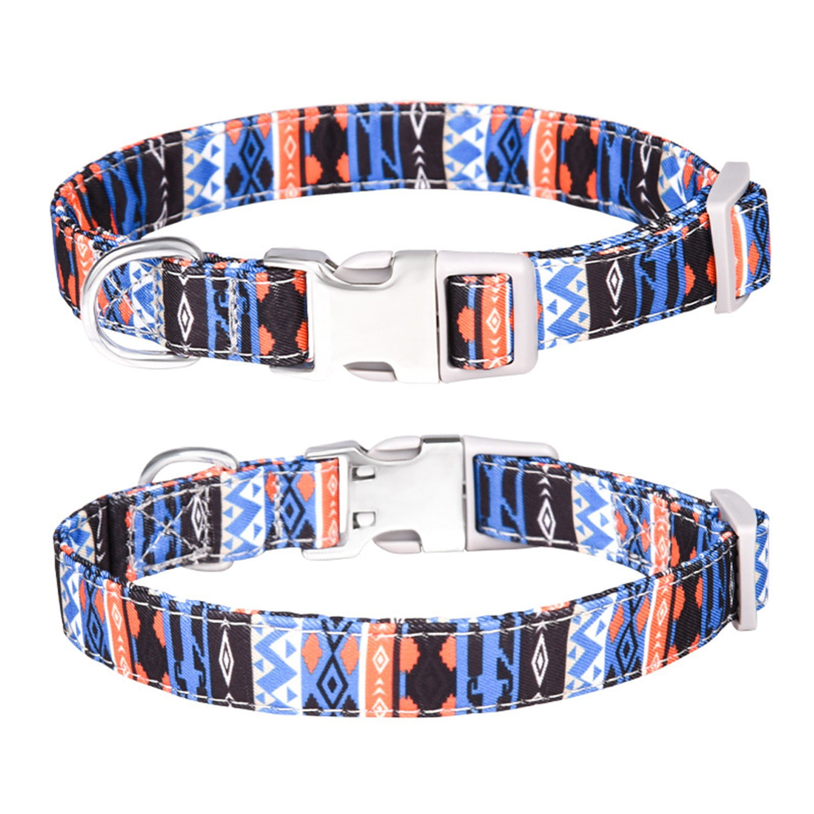 Multicolored Printed Pet Collar With Anti Loss Letter Engraved Dog ...