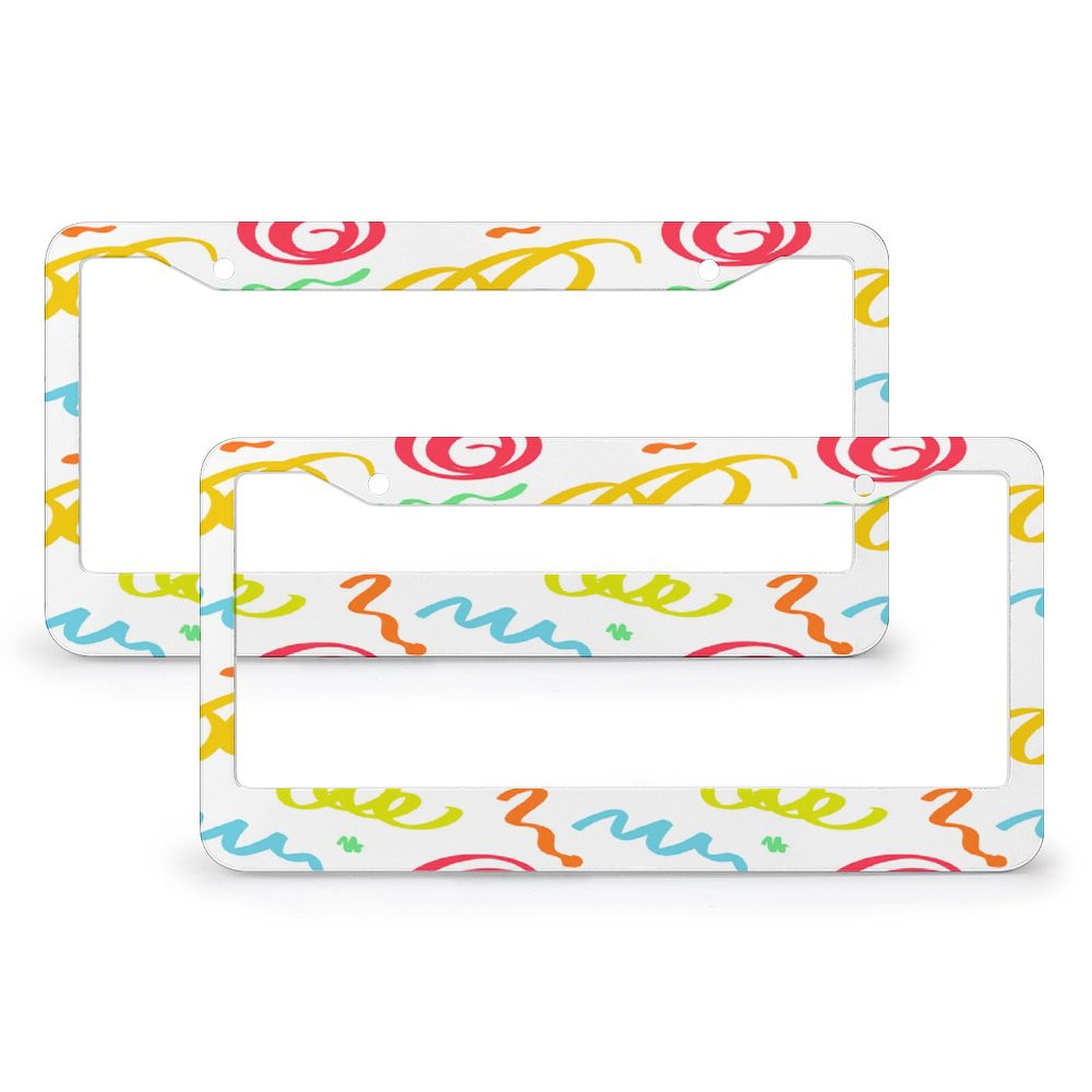 Multicolored Seamless Pattern 2 Pack License Plate Frame - Car Plate ...