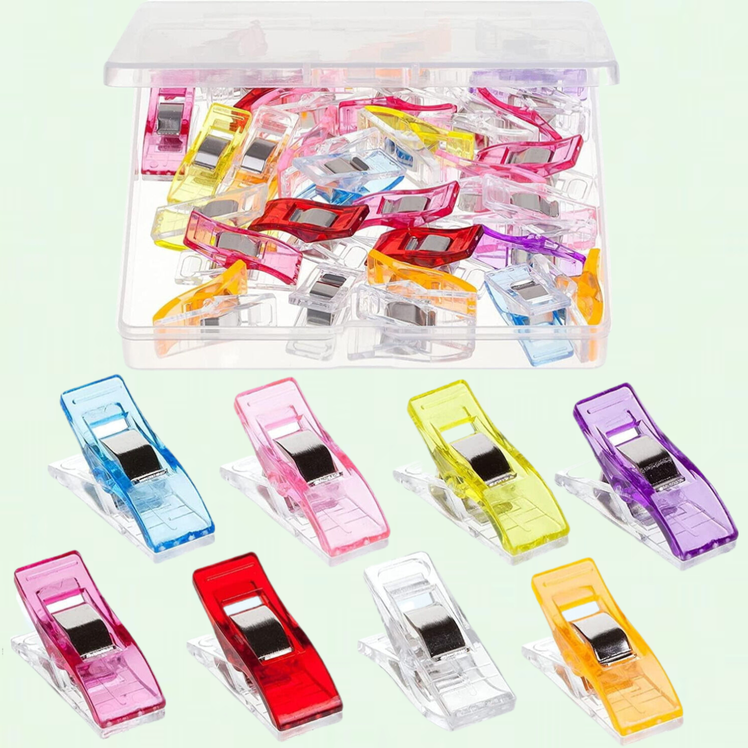 Multicolored Sewing Clip Set, 60Pcs, Assorted Colors Craft Clips with ...