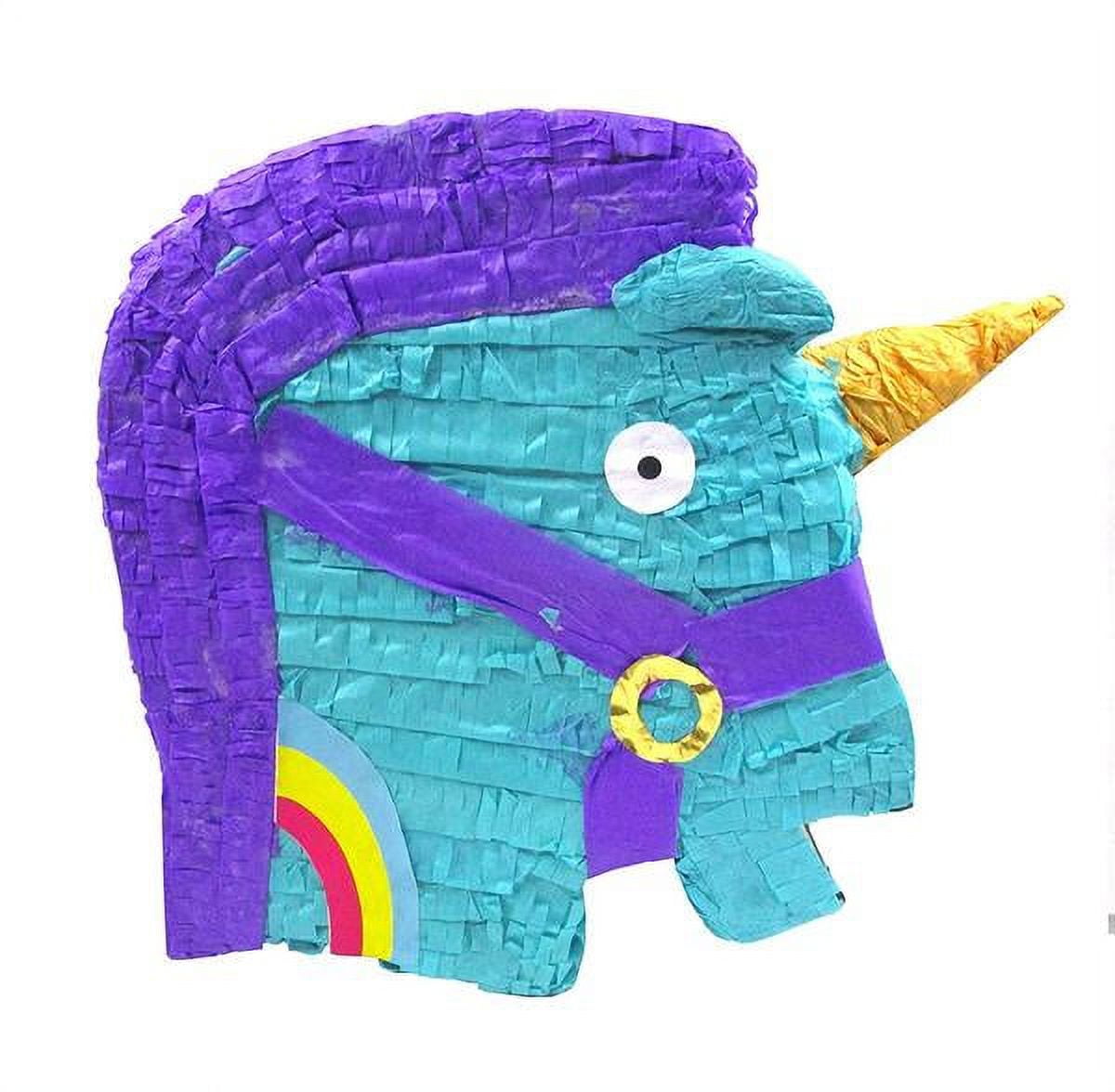 Multicolored Unicorn Head Pinata, Teal & Purple, 17in x 16in - Walmart.com