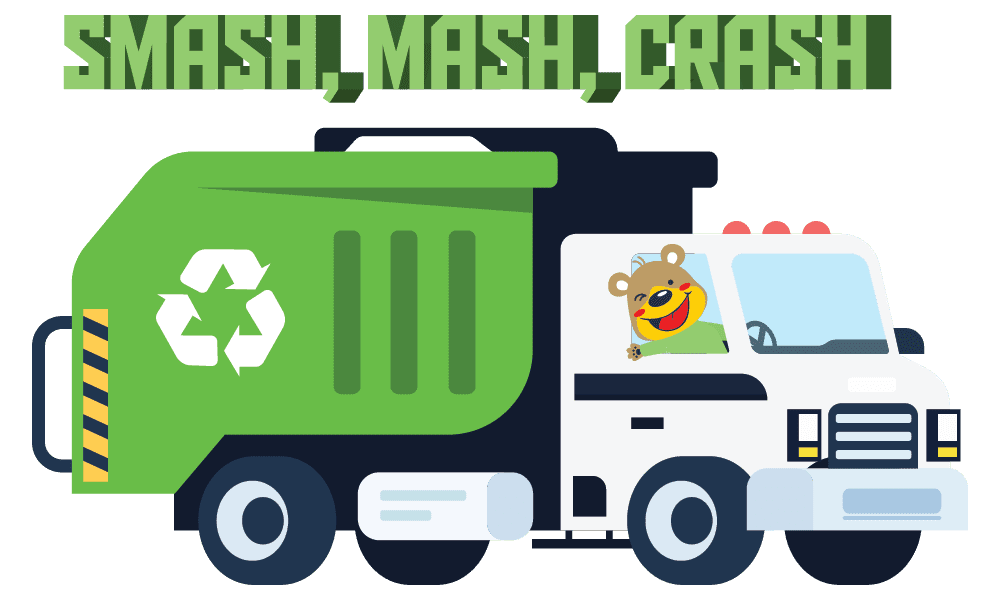 Multicolored Vinyl Art Garbage Truck DÃ©cor Animal Driver Cartoon ...