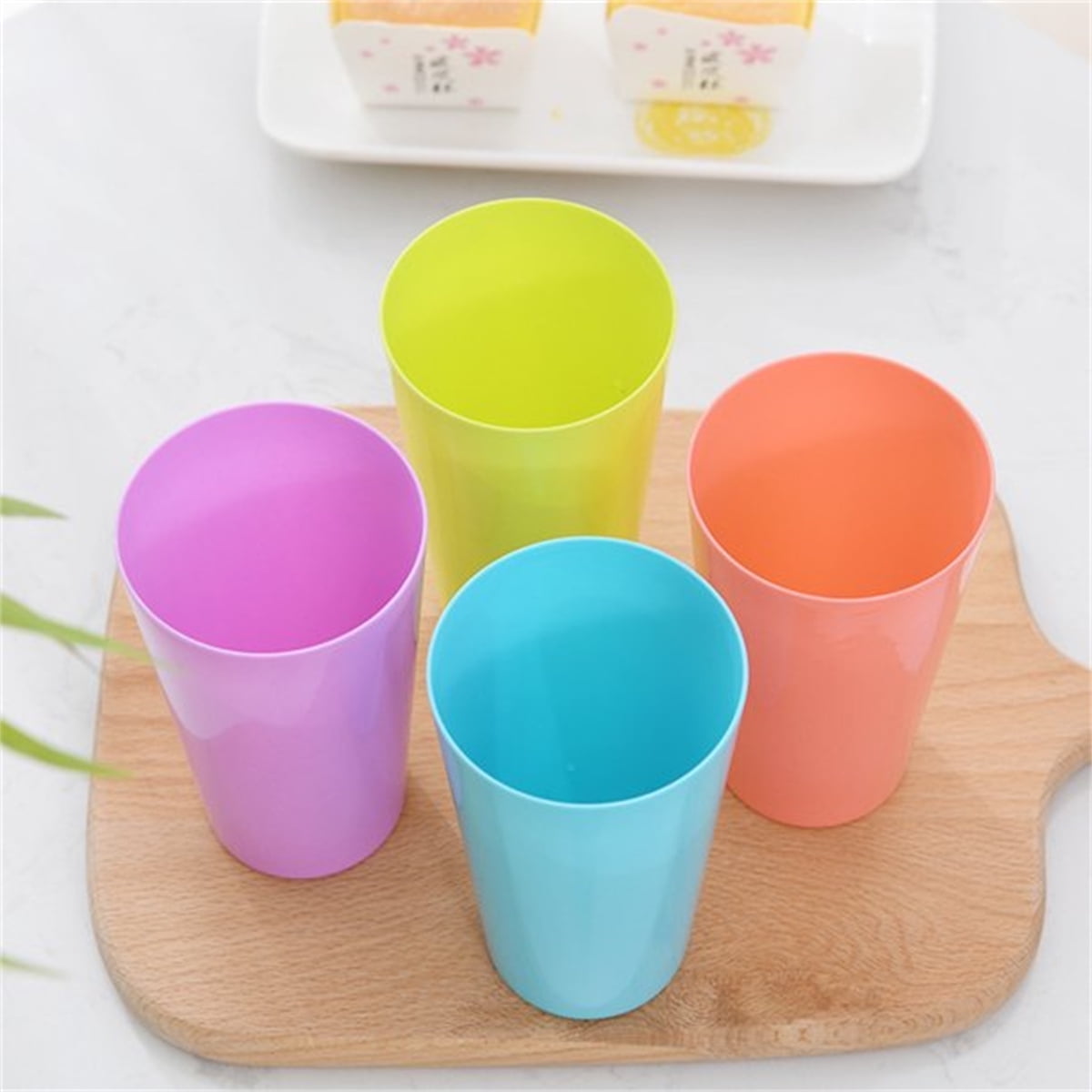 Multicolors Plastic Tumblers, Set of 12 Reusable Drinking Cups ...