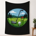 Multicolour 6 Golf Club & Course Watercolor Flannel Throw Blanket ...