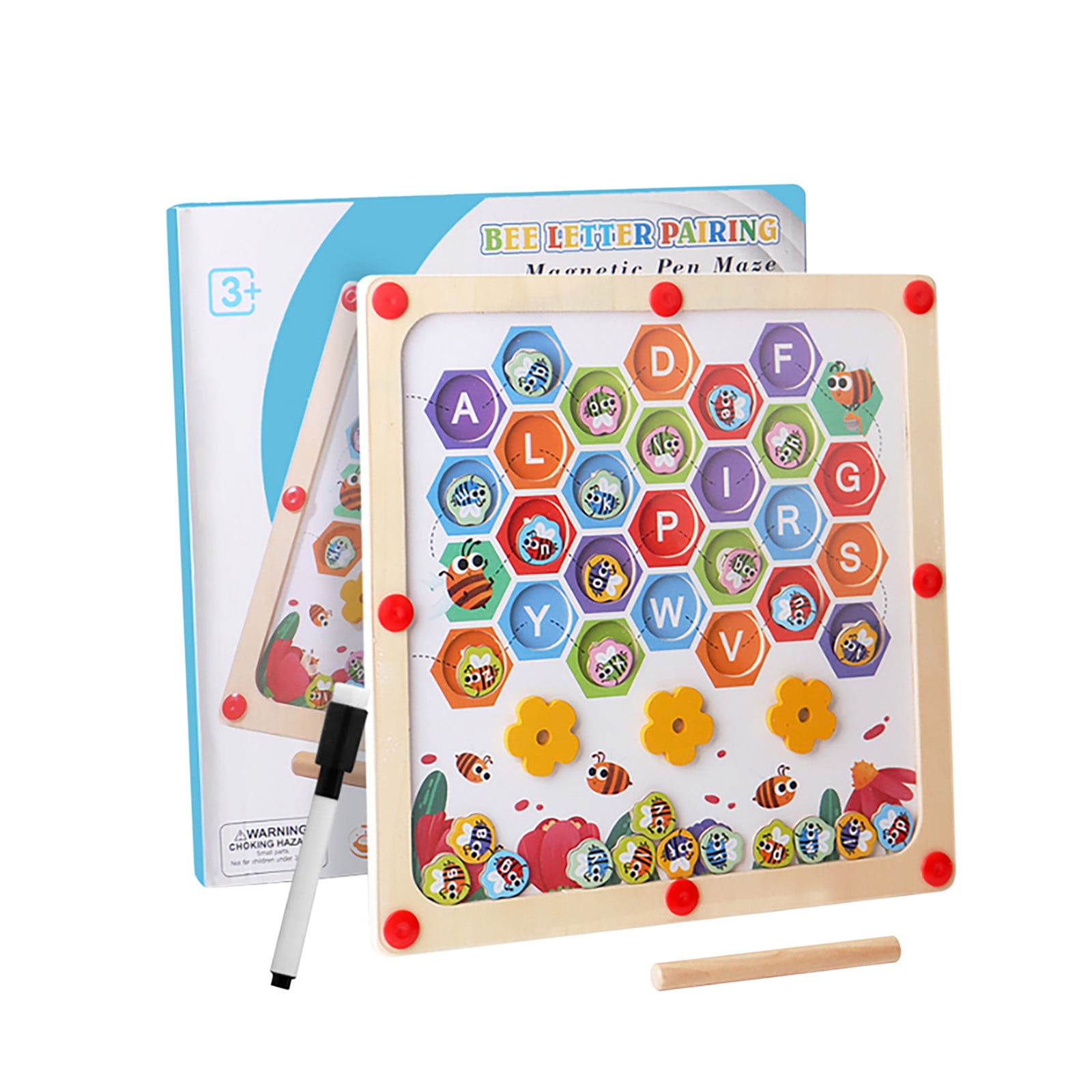 Multicolour English Letter Magnet Poster Set Wooden Educational Toy ...