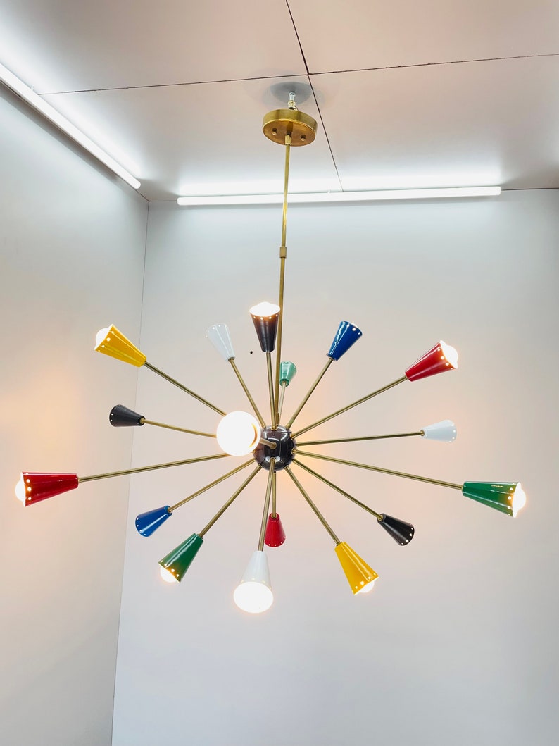 Multicolour Sputnik Chandelier - Mid Century Flush Mount Pendant Light ...