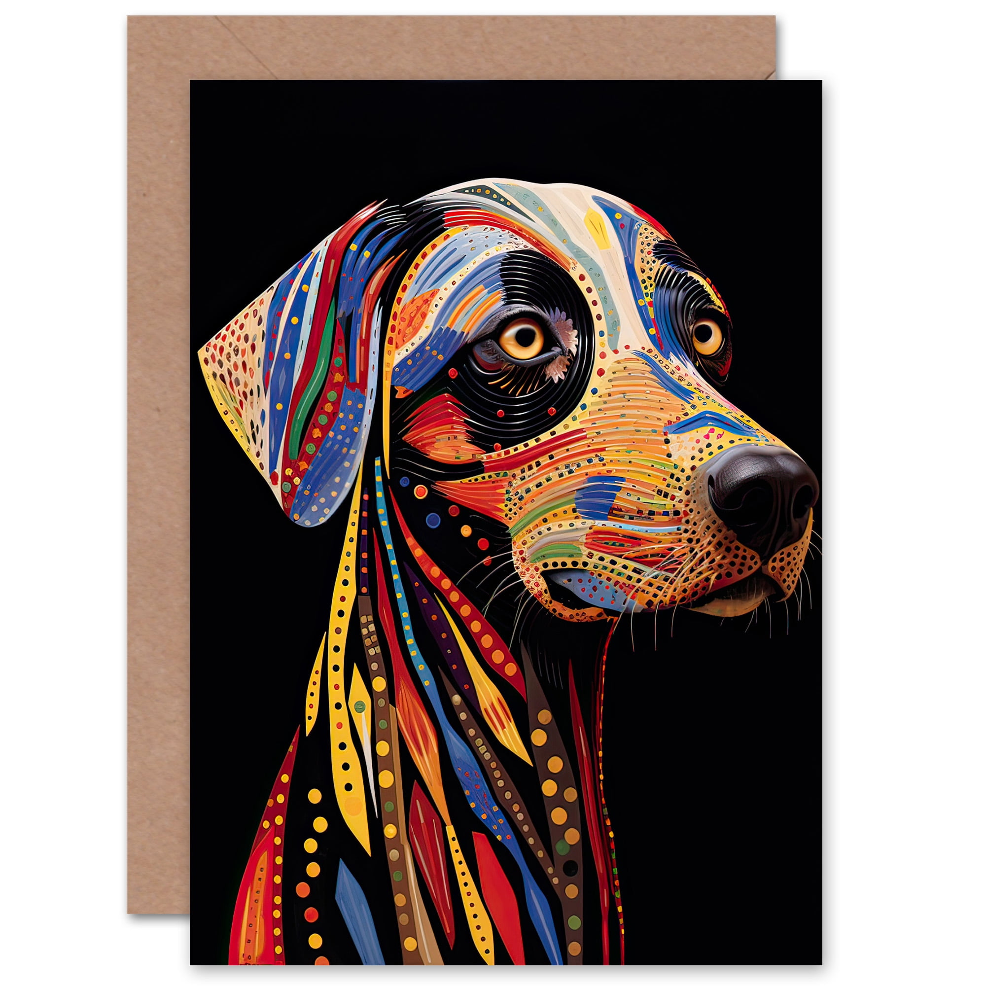 Multicoloured Dog Patterned Tribal Art for Him or Her Man Woman ...
