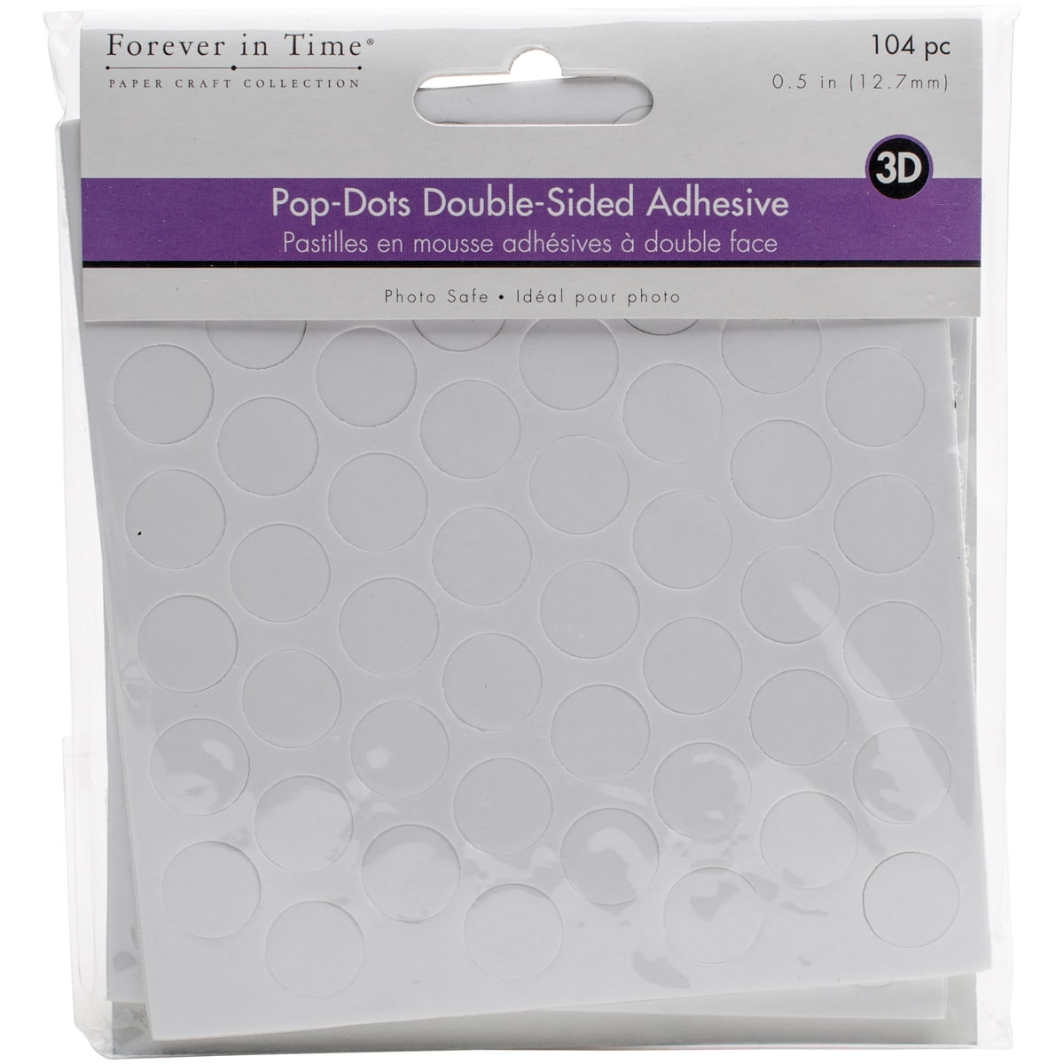 MultiCraft 3D Pop Dots Dual-Adhesive Foam Mounts-.5" Round 104/Pkg, Pk ...