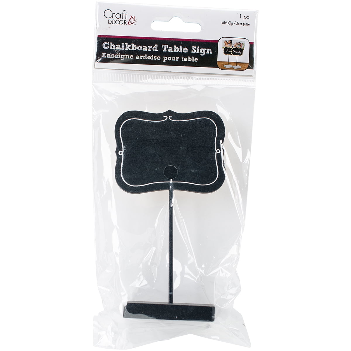 Multicraft Chalkboard Table Sign 2.6"X1.8"-Bracket With White - Walmart.com
