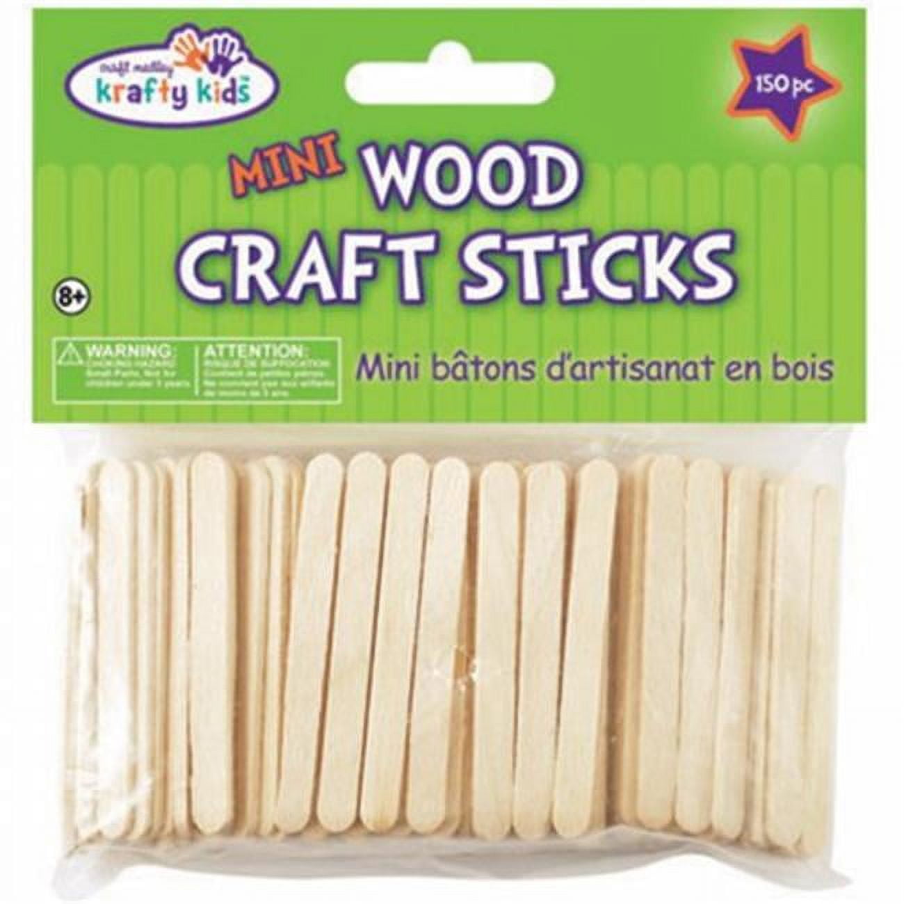 Multicraft Wood Craft Sticks Mini 2 1/8" Nat 150pc - Walmart.com