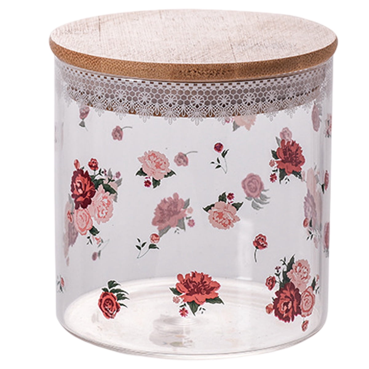 Multifunction Airtight Glass Canister Tea Storage Container with Bamboo ...