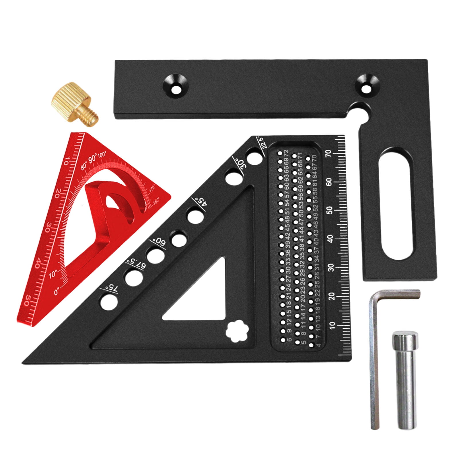 Multifunction Aluminum Alloy Carpentry Square Ruler Set Upgraded Design ...