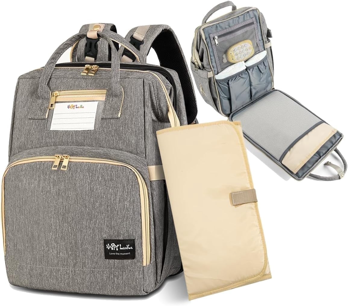 Happy Luoka Multifunction Baby Diaper Bag Backpack with Changing Pad ...