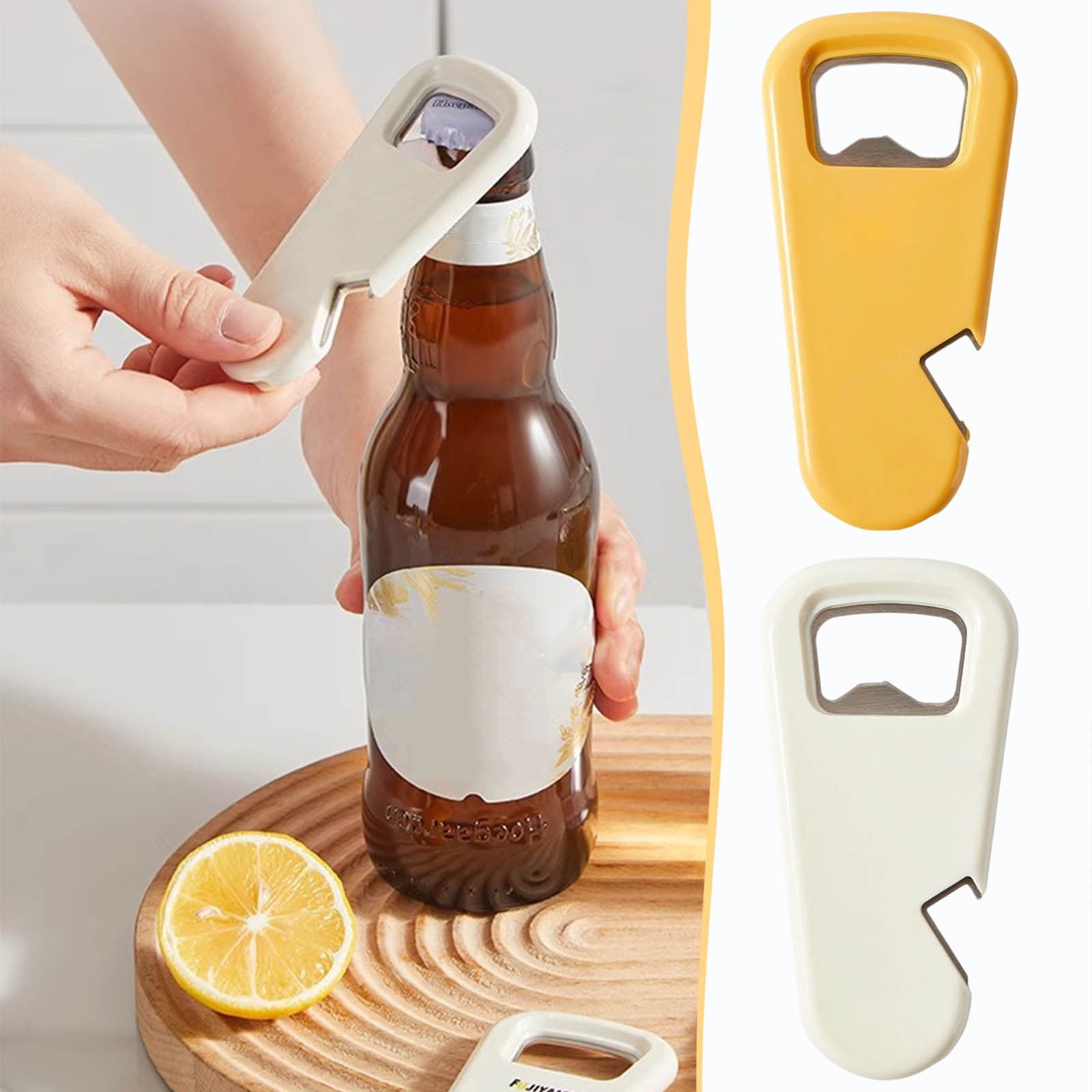 Multifunction Can & Bottle Opener Magnetic Grasp Yellow/White Ergonomic ...