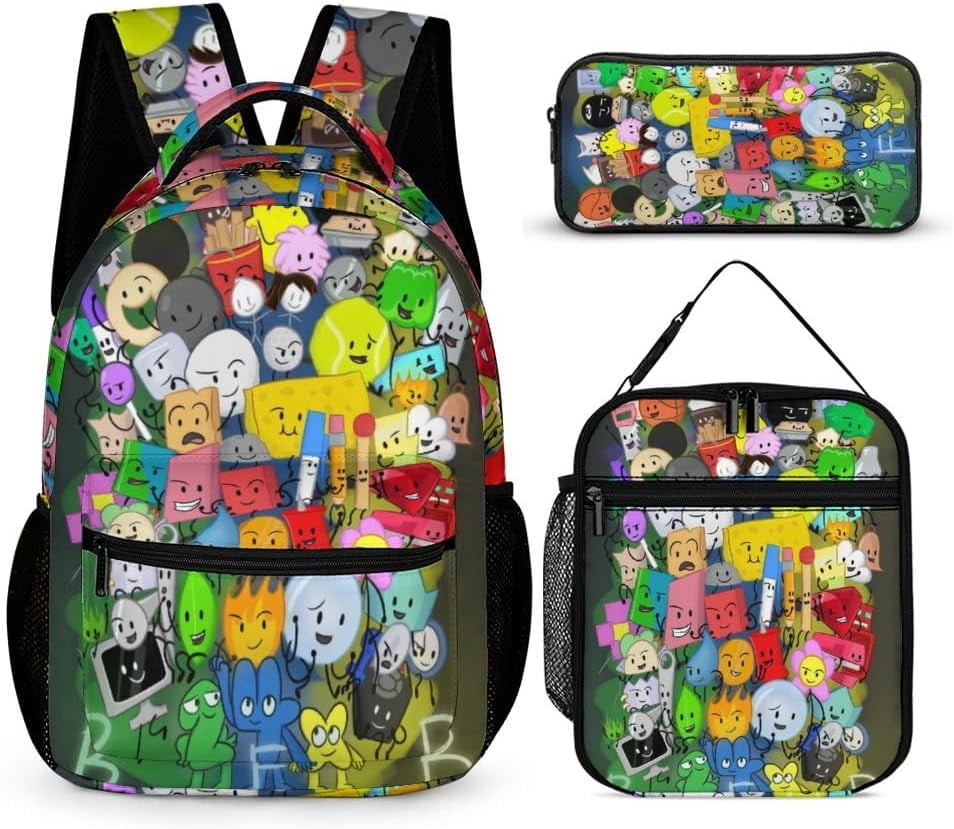 Multifunction Casual 3 In 1 Backpack Set Battle For Bfdi Bookbag ...