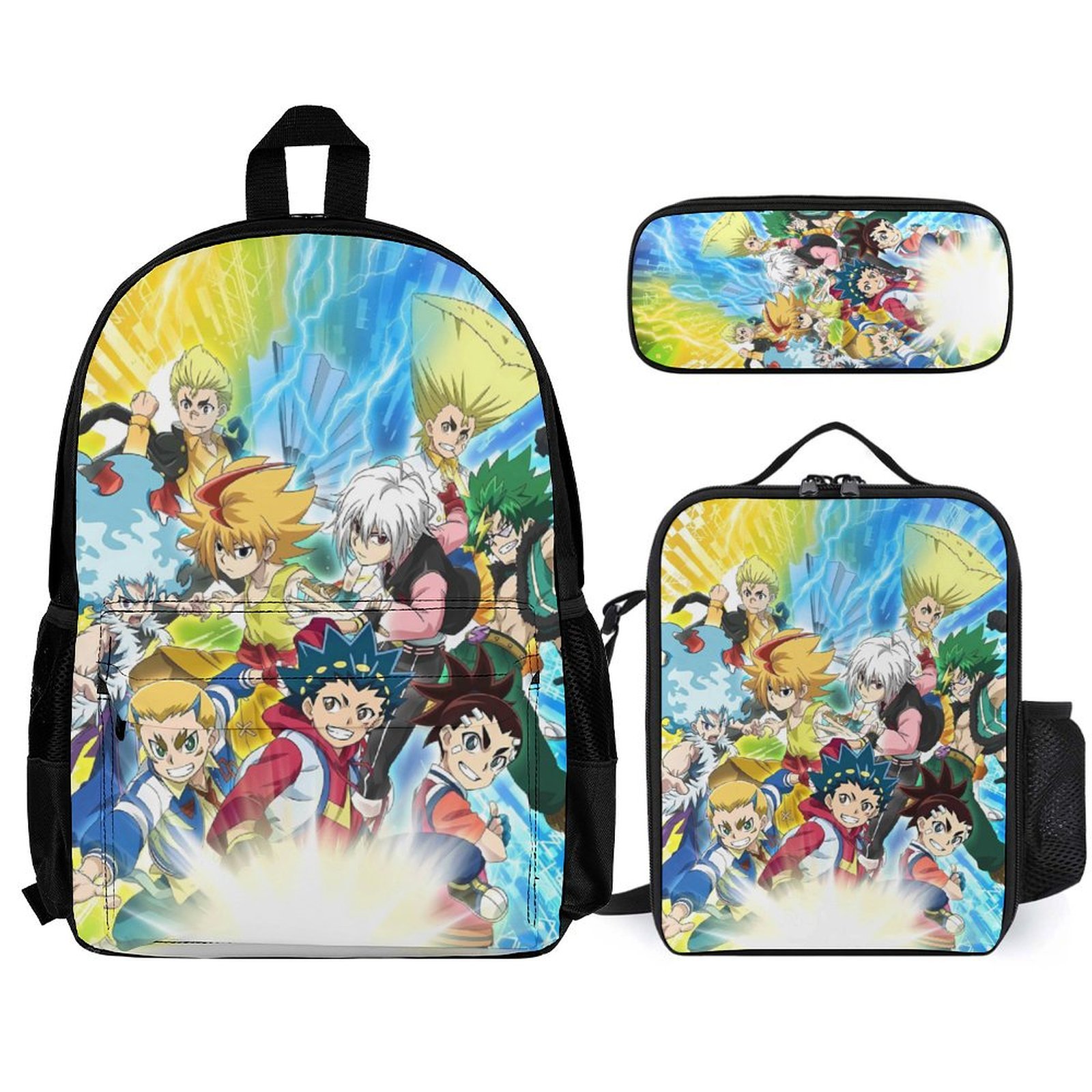Multifunction Casual 3 in 1 Backpack Set Beyblade Burst Turbo Bookbag ...